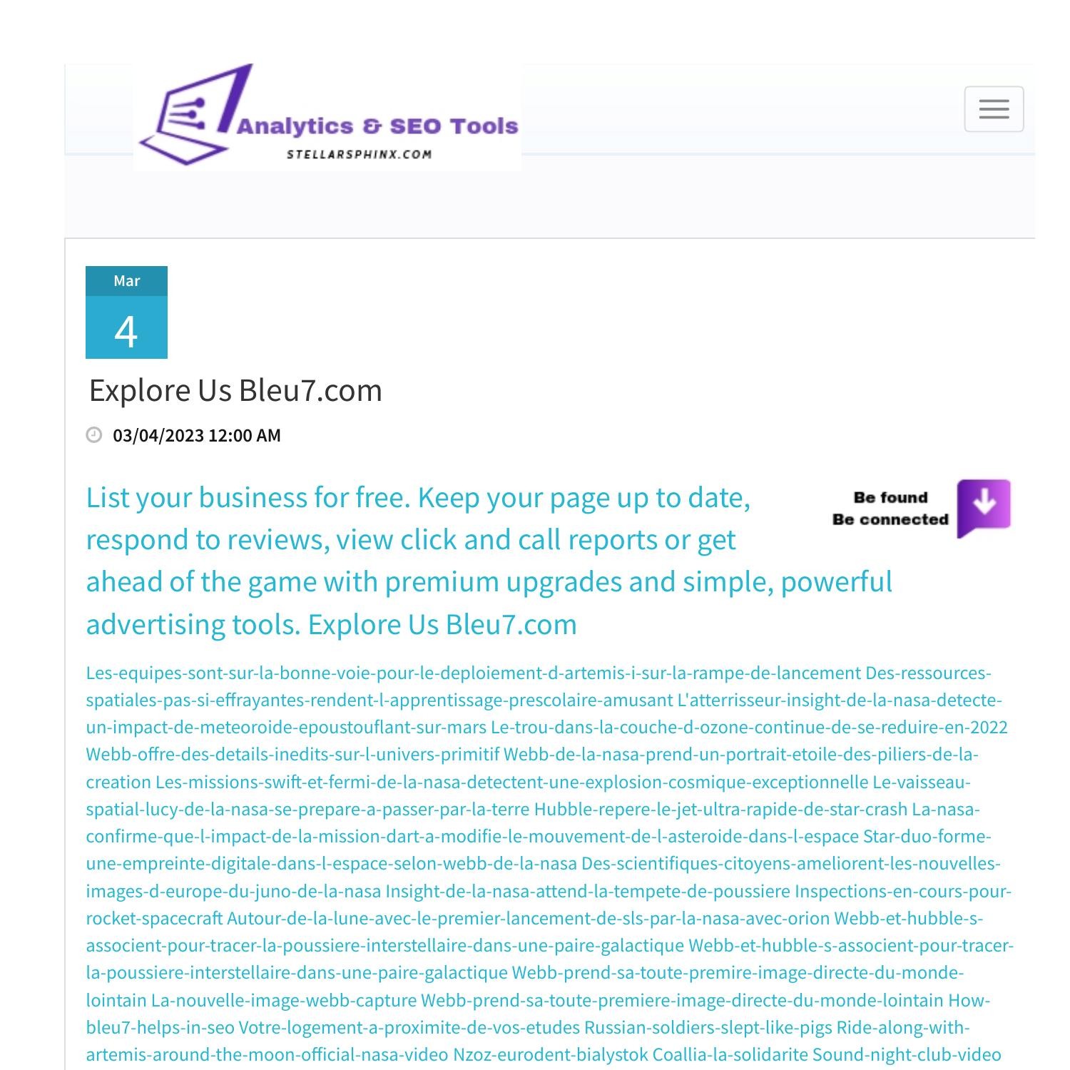 www-stellarsphinx-com-analytics+seo-seo_tools-Upload-page-explore-us-bleu7-com.pdf | DocDroid