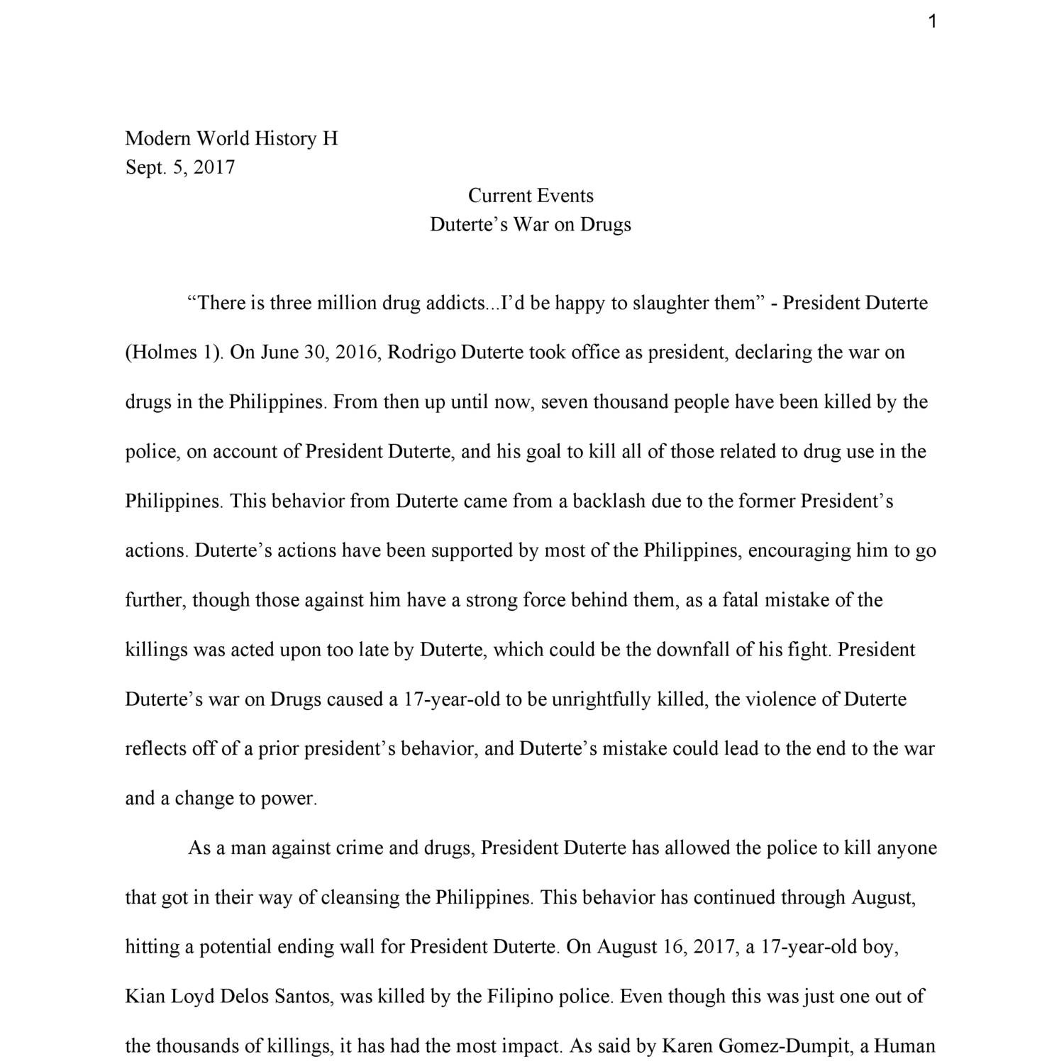Current Events Essay pdf DocDroid