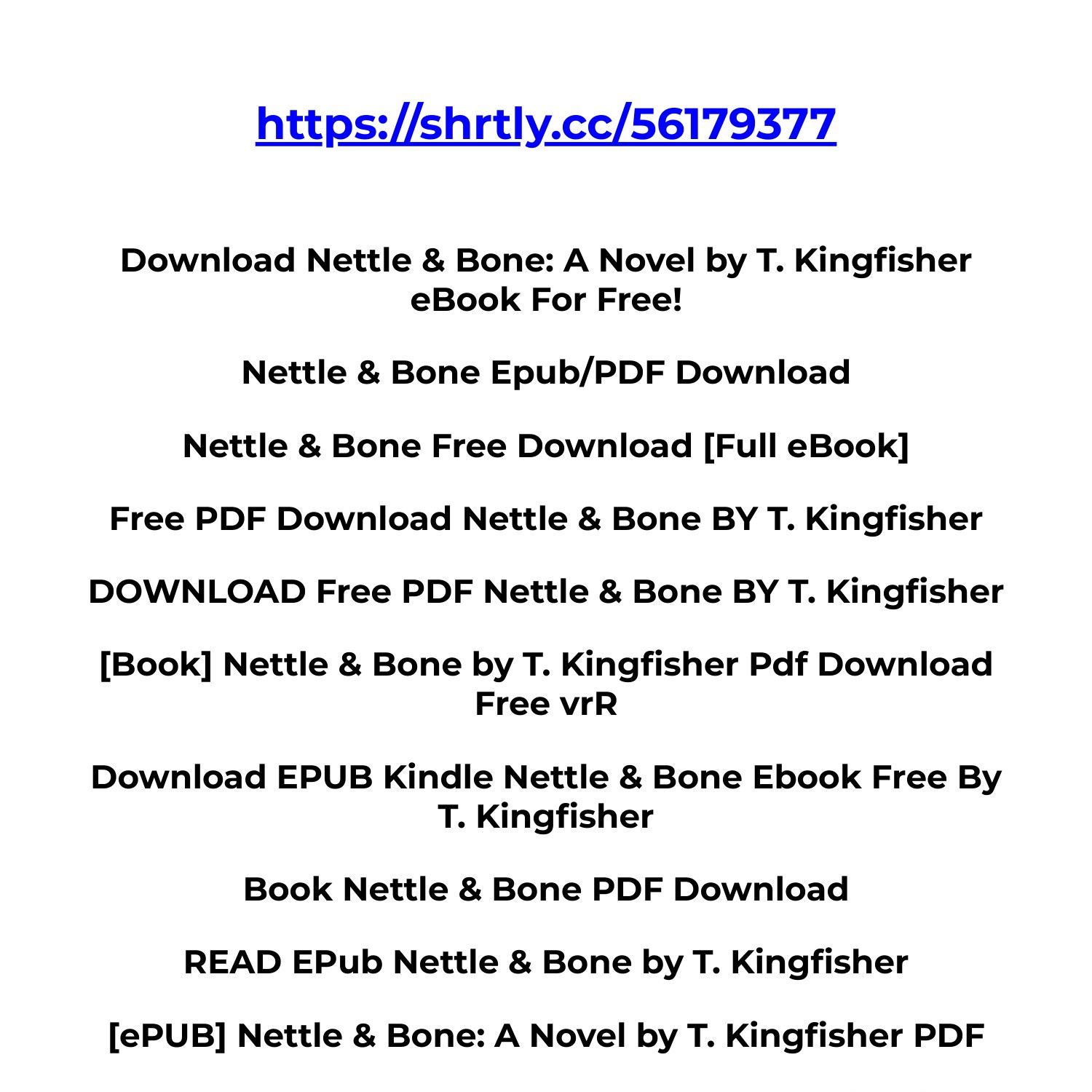 Download PDF Nettle & Bone Ebook Free By T. Kingfisher.pdf | DocDroid