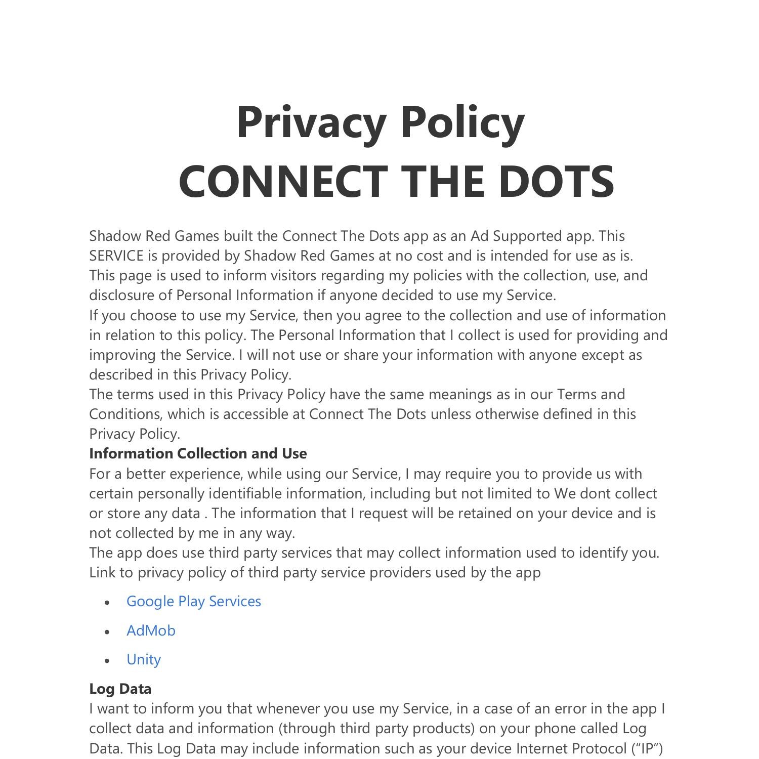 Privacy Policy CONNECT THE DOTS.pdf | DocDroid