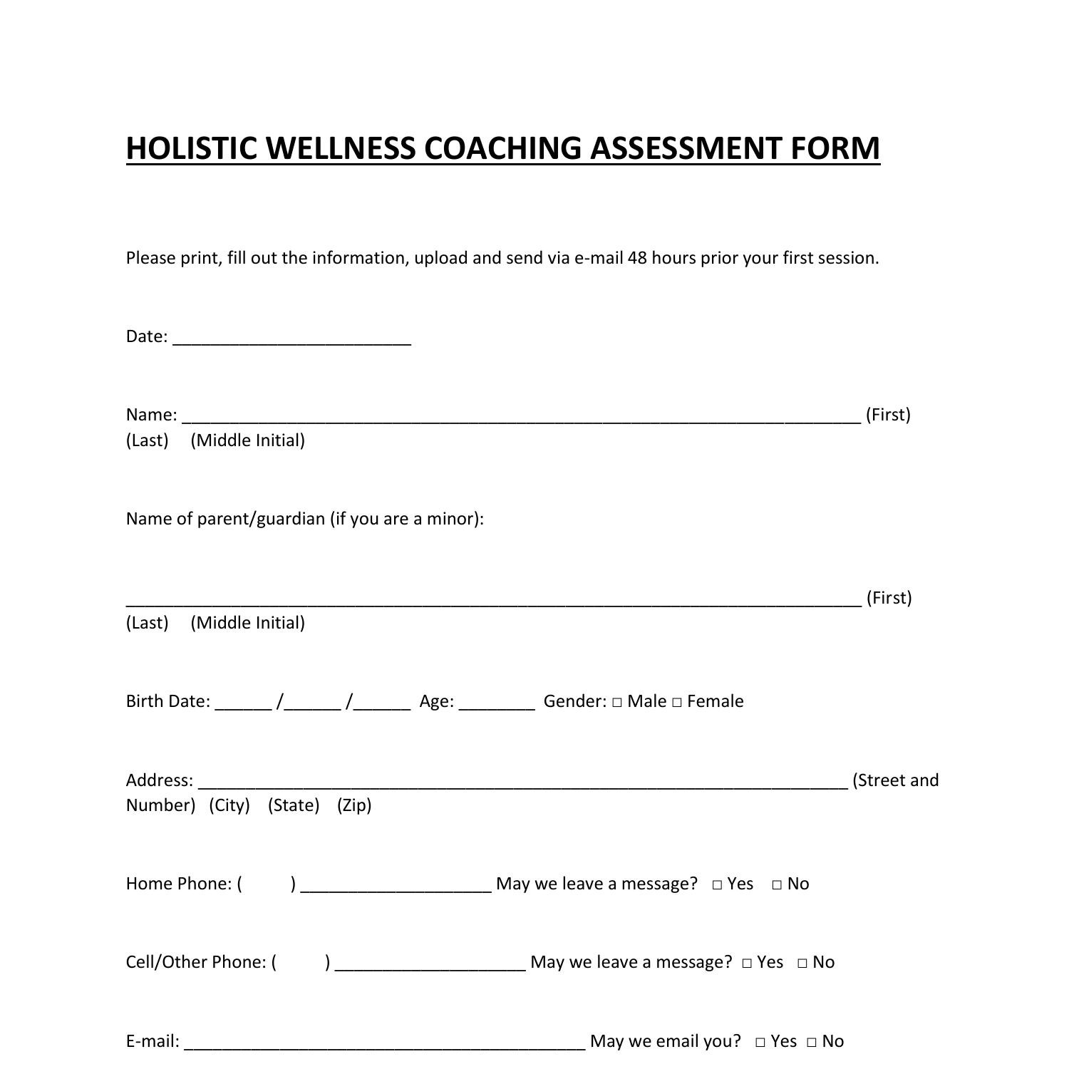 Holistic Wellness Assessment Form.pdf | DocDroid