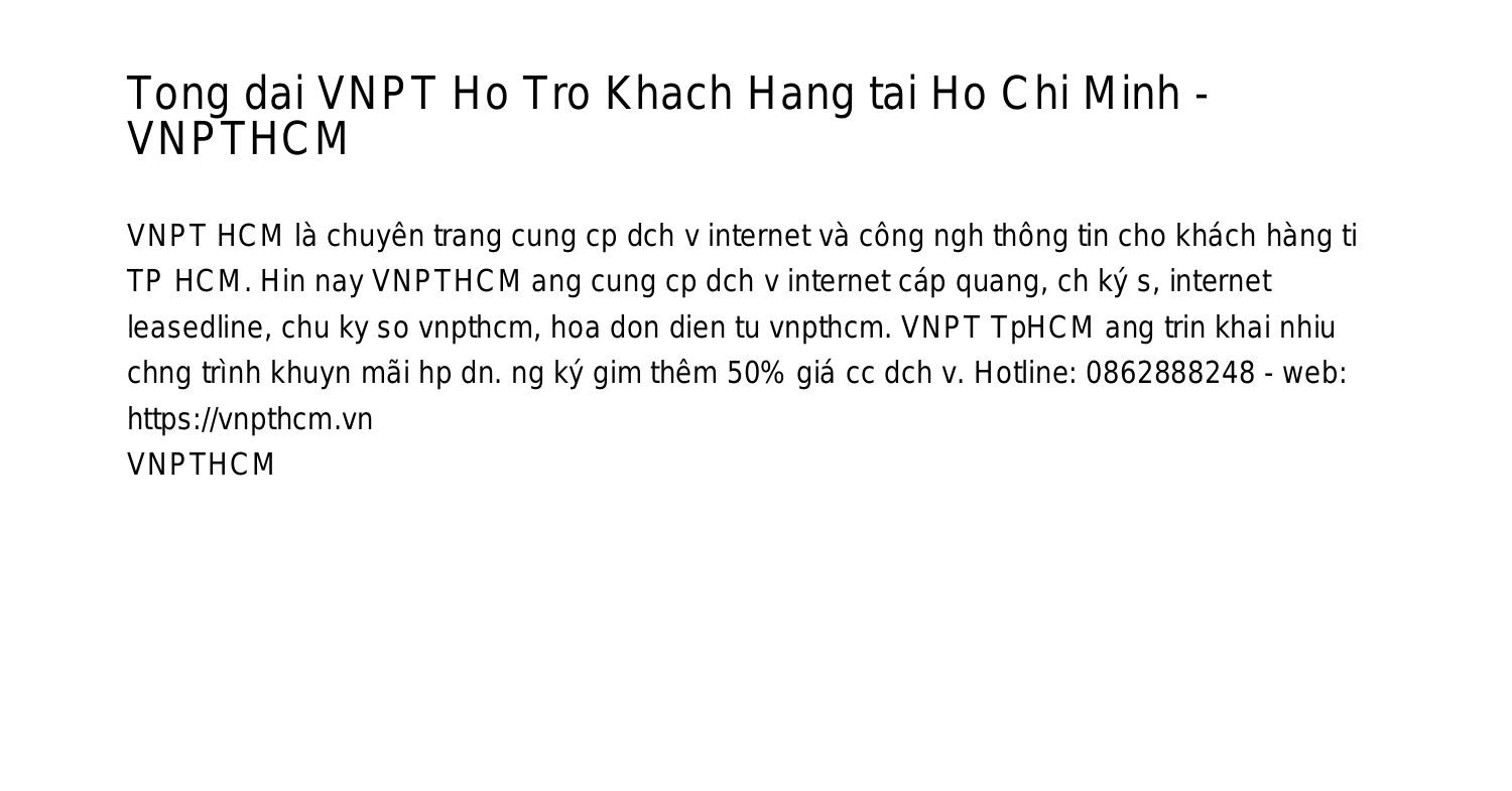 Tong dai VNPT Ho Tro Khach Hang tai Ho Chi Minh VNPTHCMrblmc.pdf.pdf | DocDroid