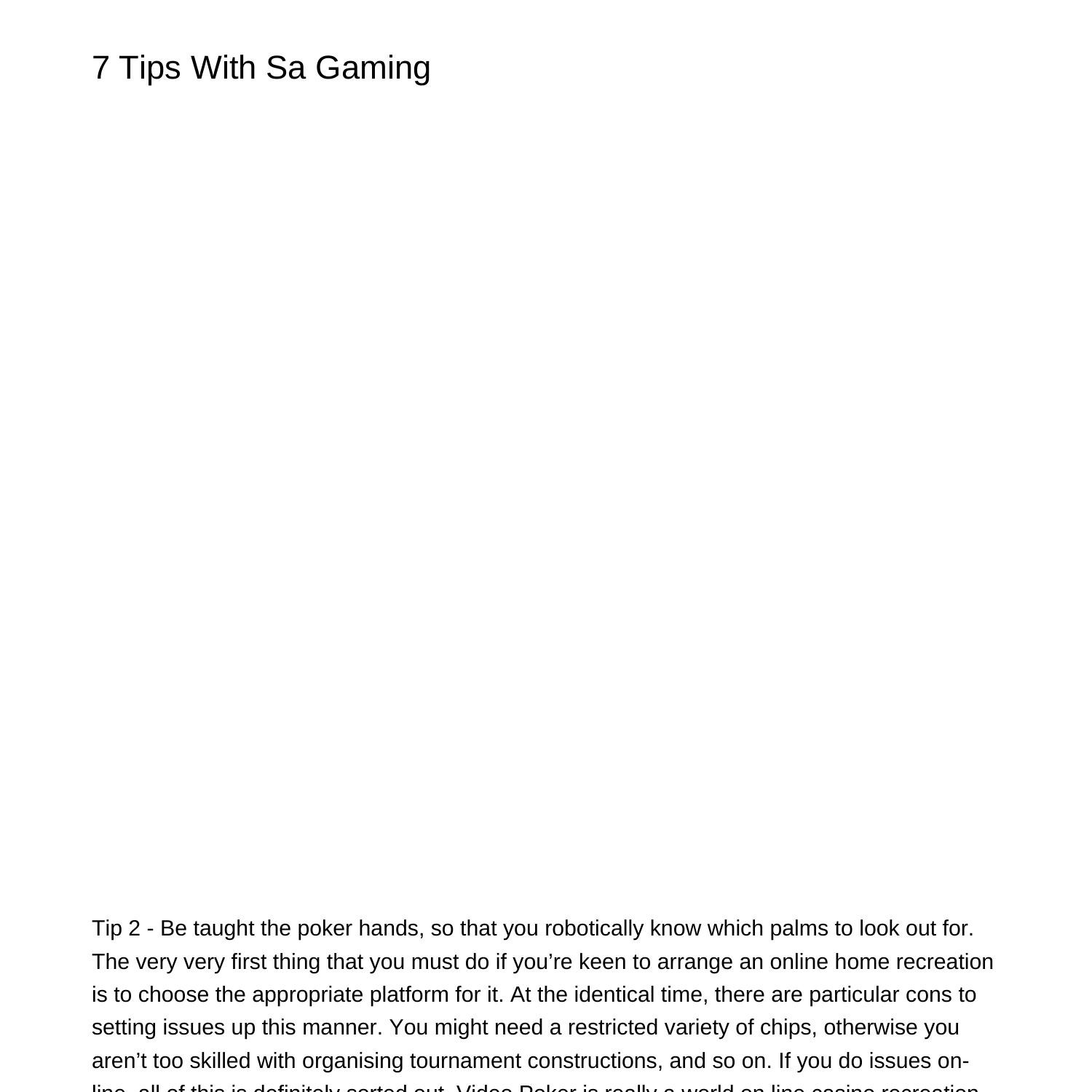 How Do You Outline Sa Gaming As A Result Of This Definition Is Fairly ...