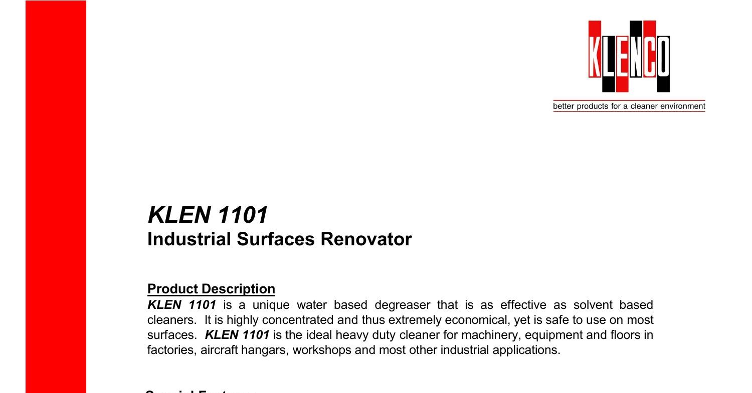 KLEN 1101 - Industrial Surfaces Renovator.pdf | DocDroid