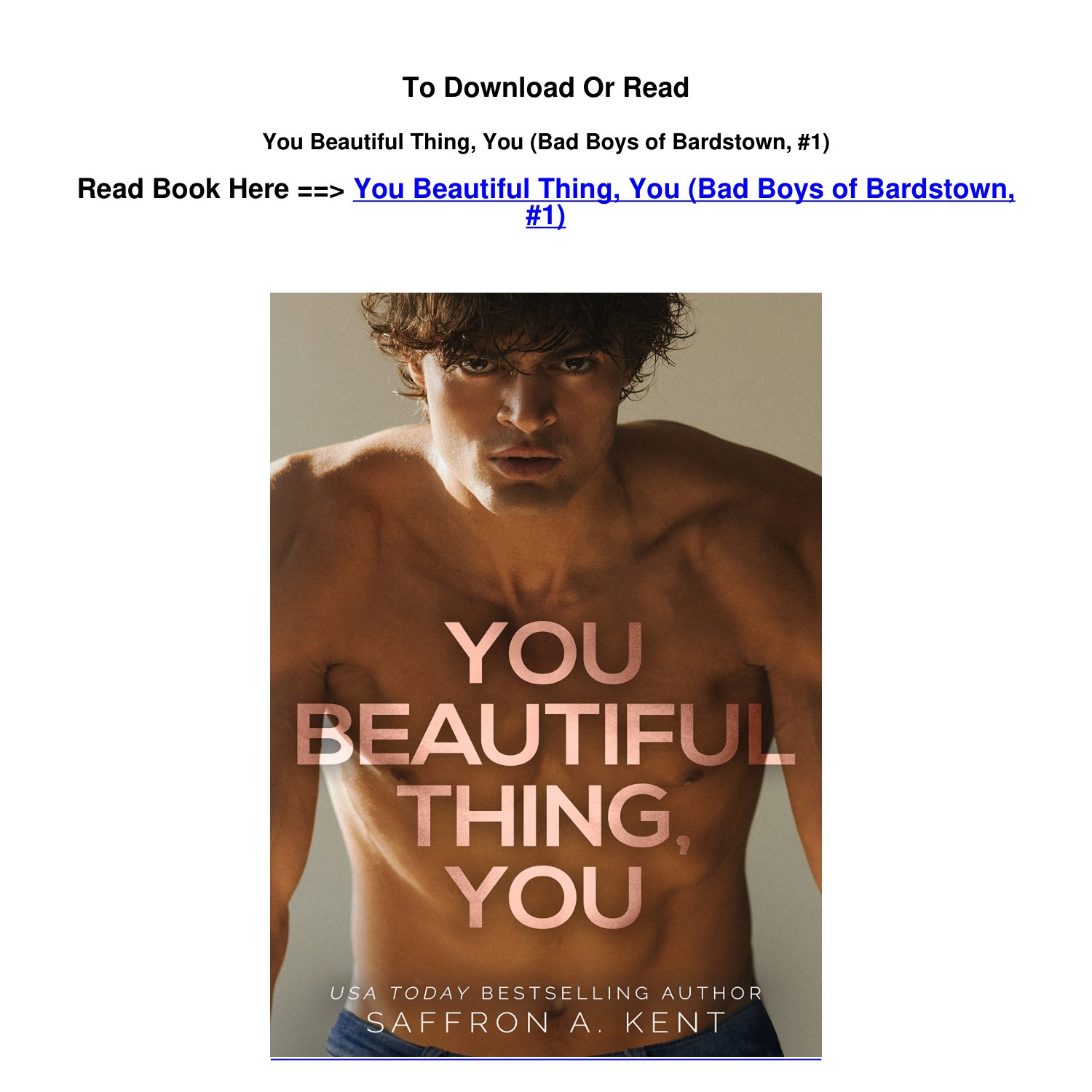 download EPub You Beautiful Thing You Bad Boys of Bardstown 1 By Saffron .pdf | DocDroid