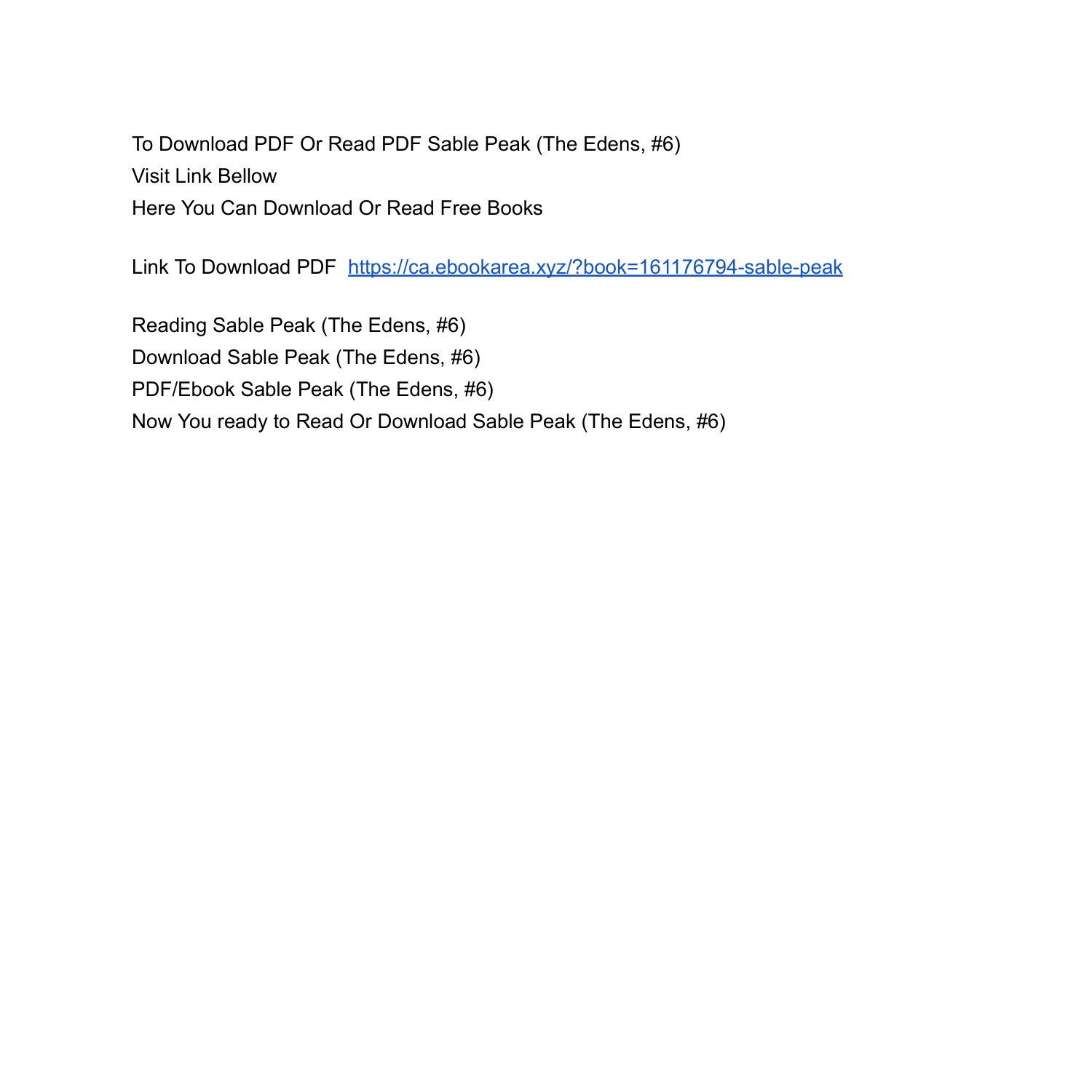 [PDF] DOWNLOAD Sable Peak (The Edens, #6).pdf | DocDroid