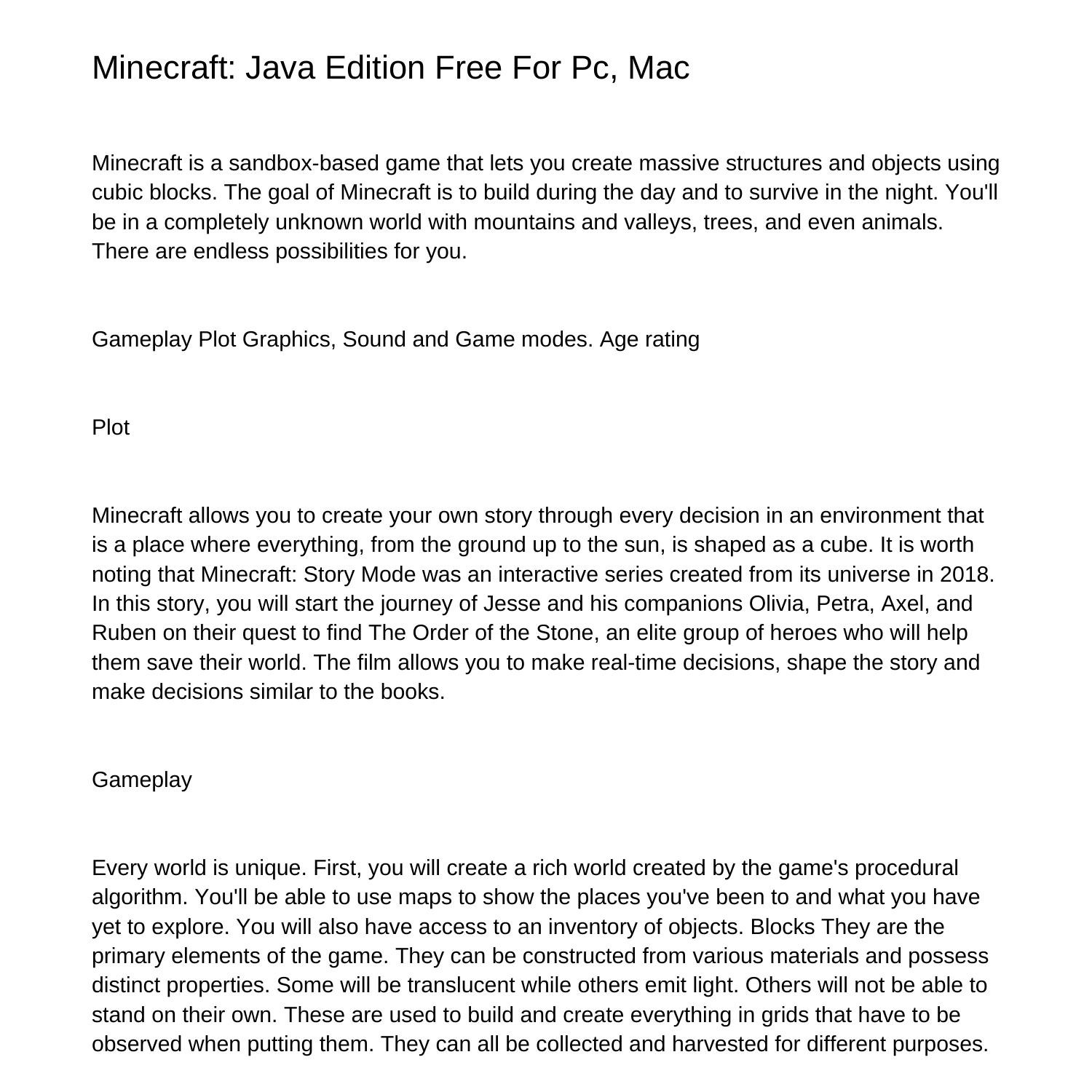 Minecraft Java Edition Free For Laptop Mactdddg.pdf.pdf | DocDroid