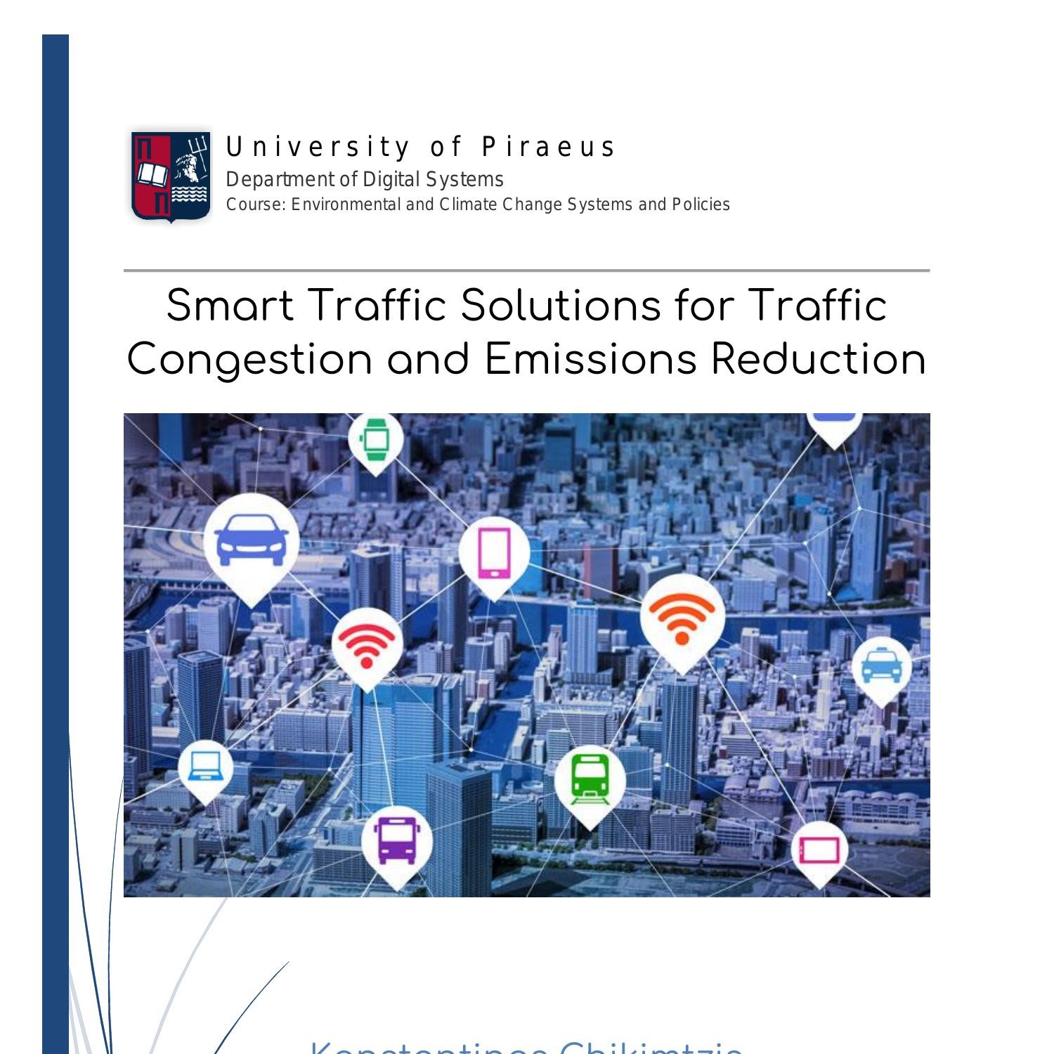 Smart Traffic Solutions for Traffic Congestion and Emissions Reduction ...