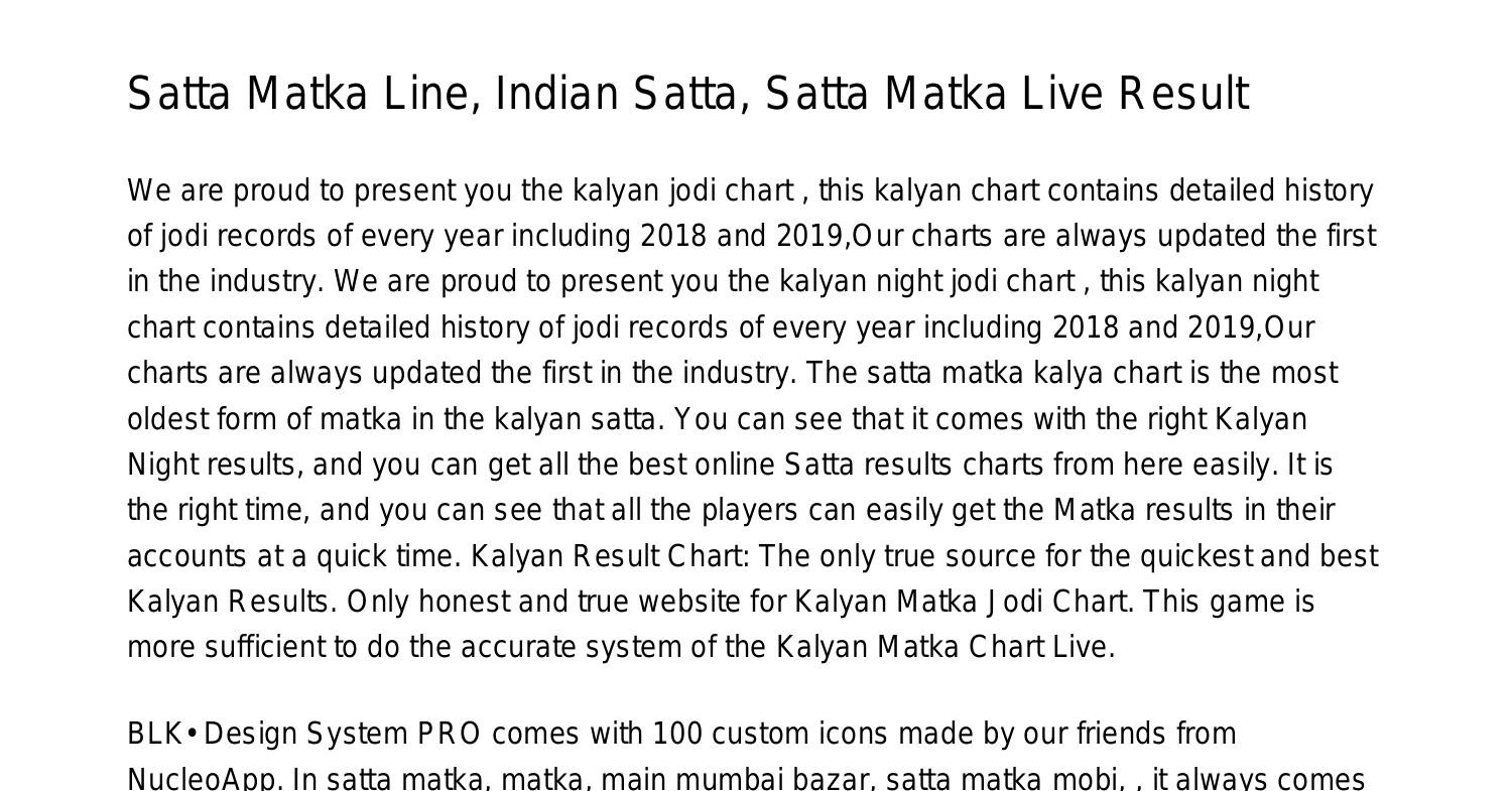 Satta Matka Line Indian Satta Satta Matka Live Resultzupod.pdf.pdf ...