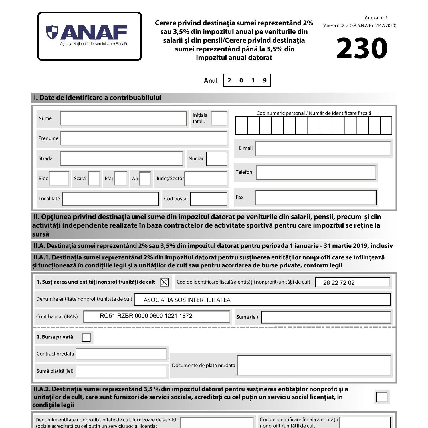 Formular 230 cu datele precompletate Asociatia SOS Infertilitatea.pdf ...
