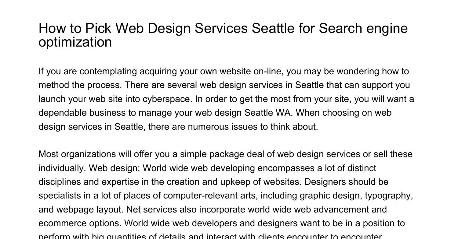 How to Choose Web Design Services Seattle for Search engine optimisationmetos.pdf.pdf | DocDroid