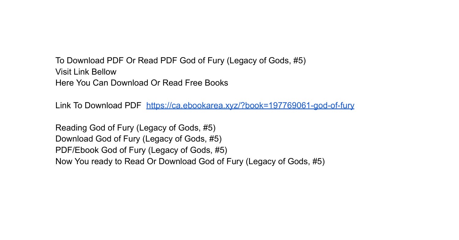 [DOWNLOAD] [PDF] God of Fury (Legacy of Gods, #5) BY Rina Kent.pdf | DocDroid