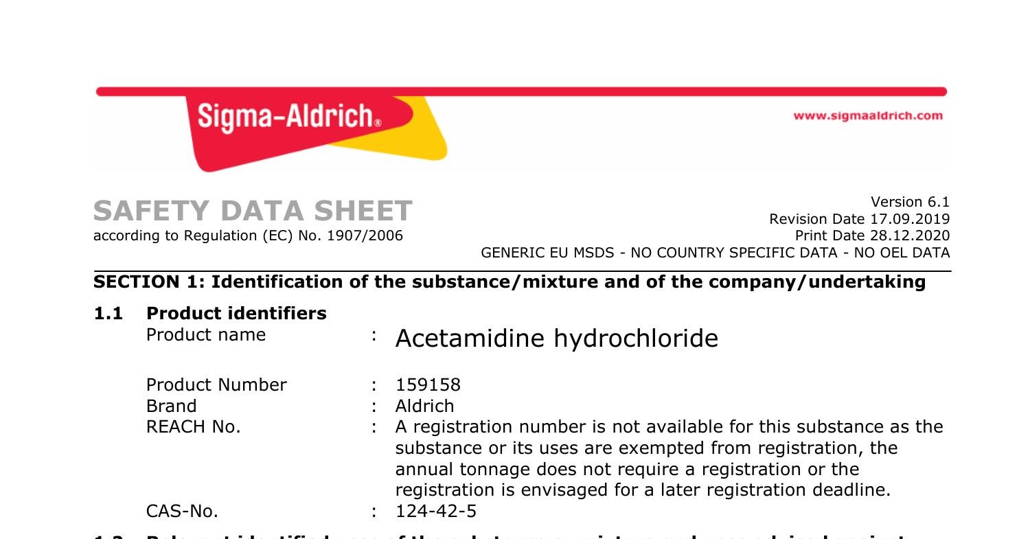 Acetamidine hydrochloride SA.pdf | DocDroid