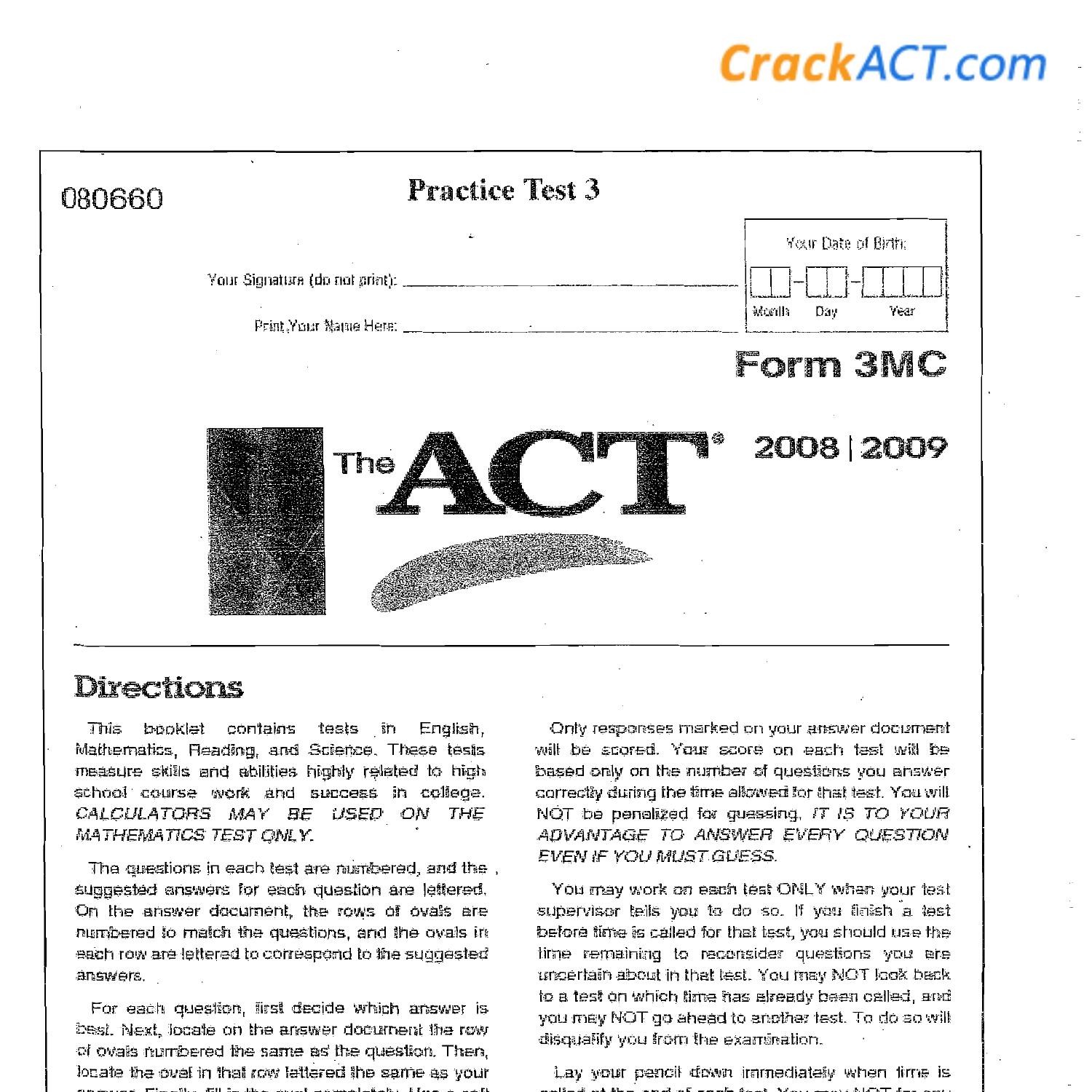 2008-9 Practice ACT Form 3MC - McElroy Tutoring.pdf | DocDroid