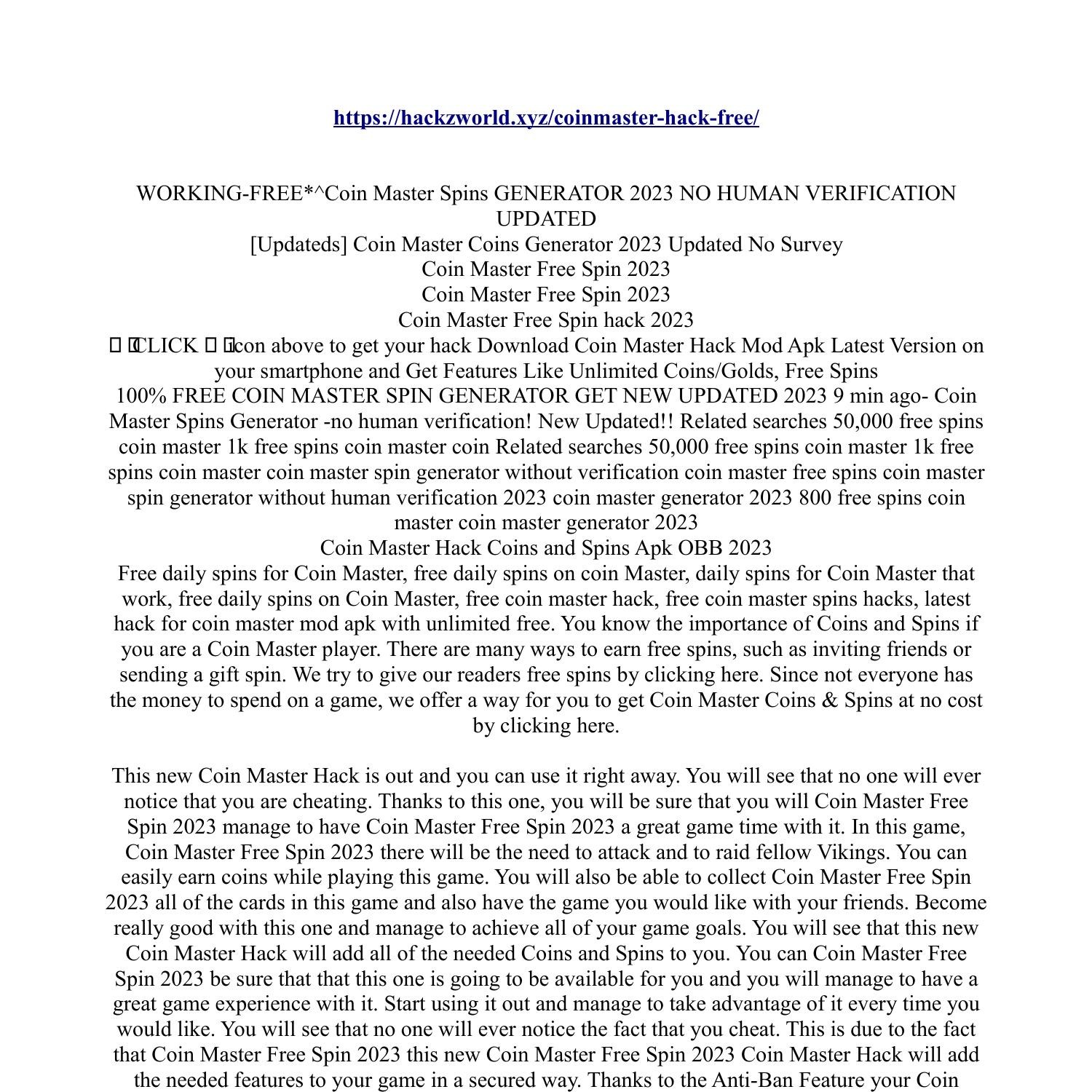 Coin Master Hack Without Verification 2023.pdf | DocDroid