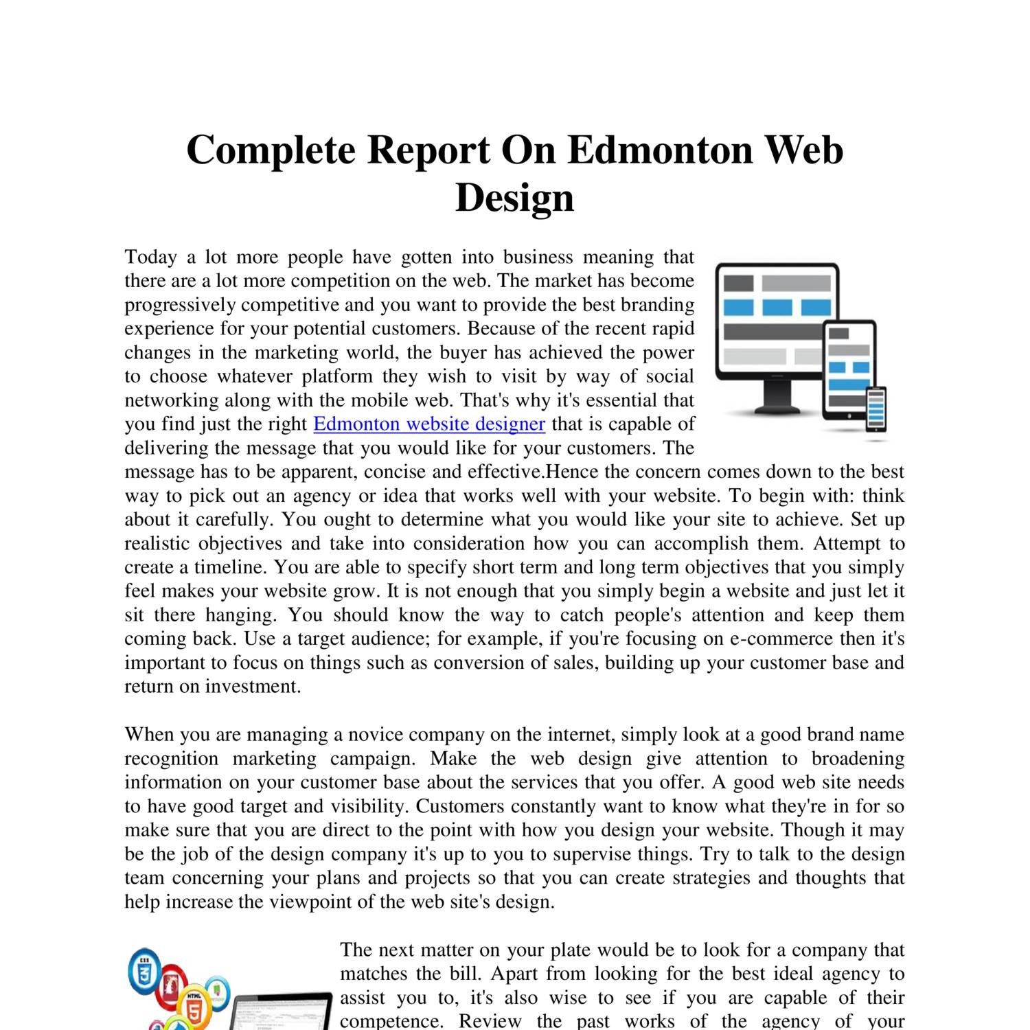 Complete Report On Edmonton Web Design.pdf | DocDroid