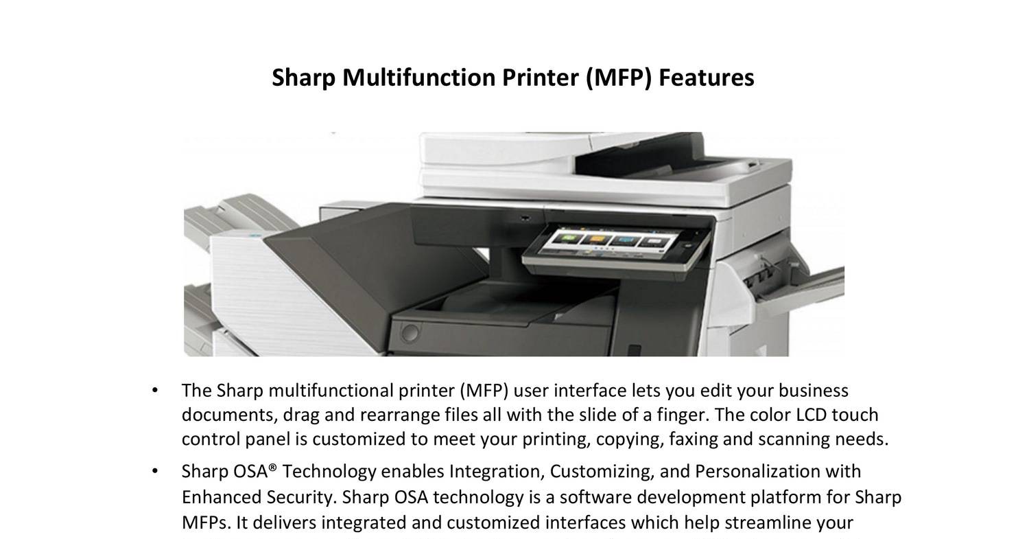 Sharp Multifunction Printer (MFP) Features.pdf | DocDroid