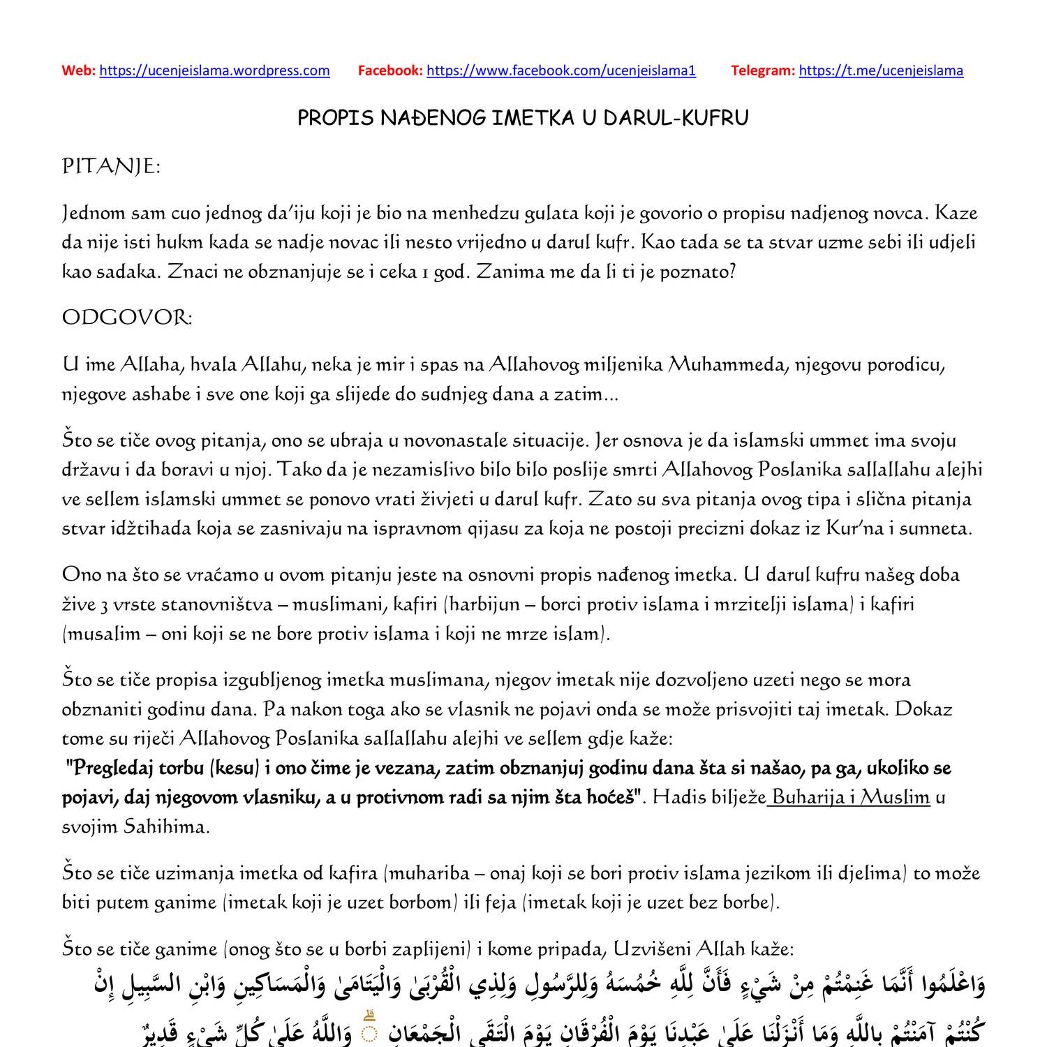 Propis nadjenog imetka u darul-kufru.pdf | DocDroid