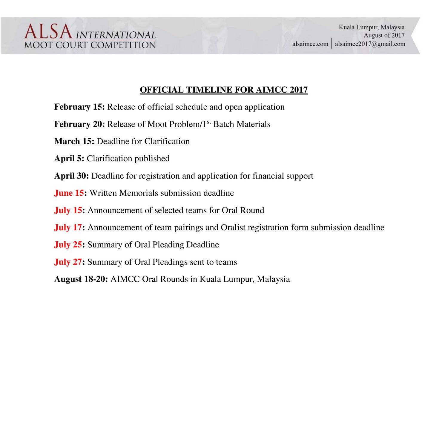 official timeline_2017.pdf | DocDroid