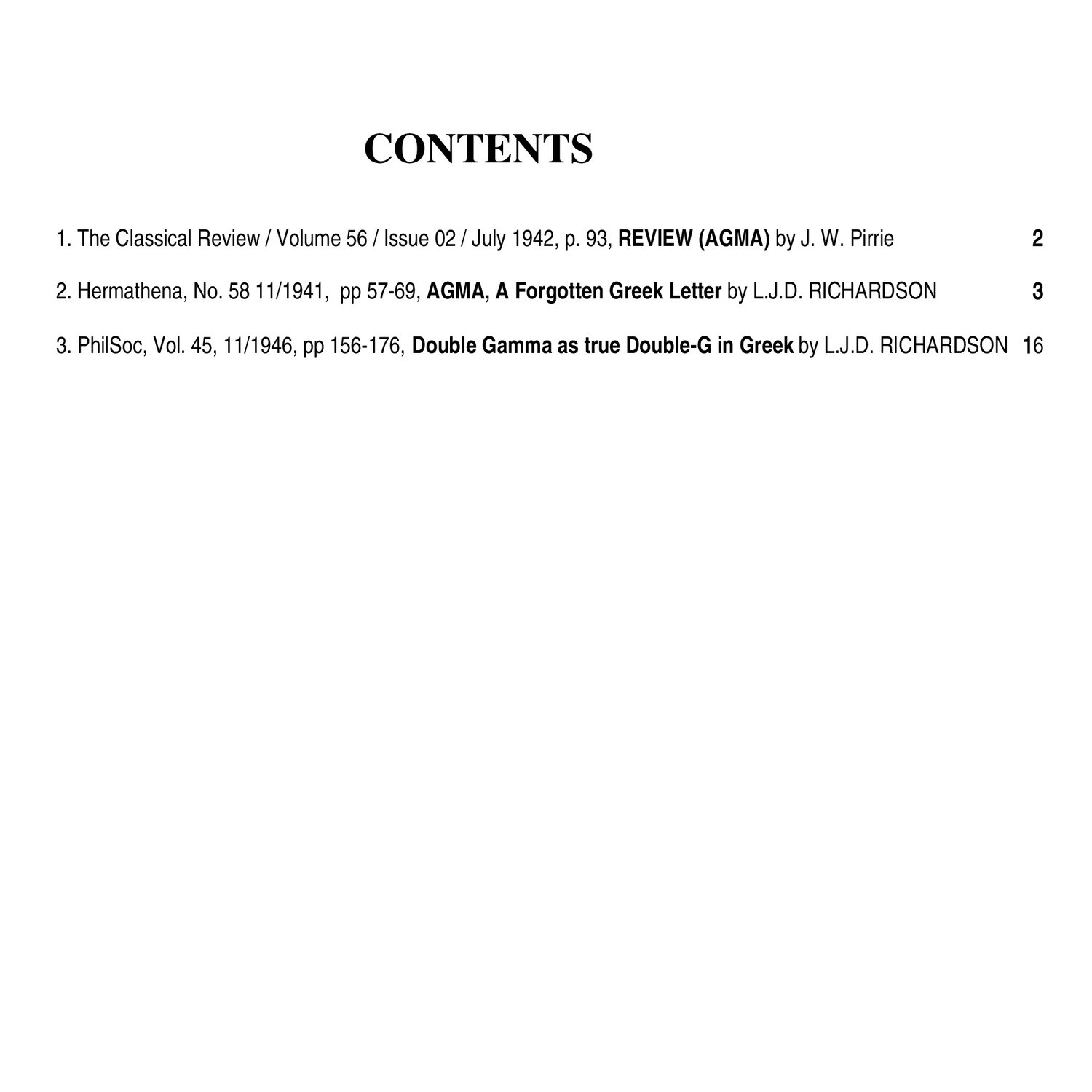 Two Papers for the 'forgotten' Greek Letter (Άγμα, Agma) by L. J. D ...