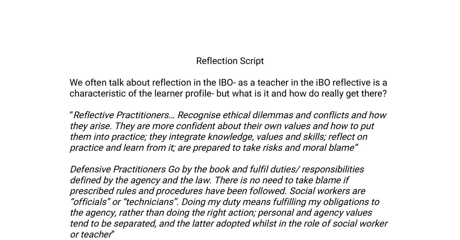 Reflection Script.pdf | DocDroid