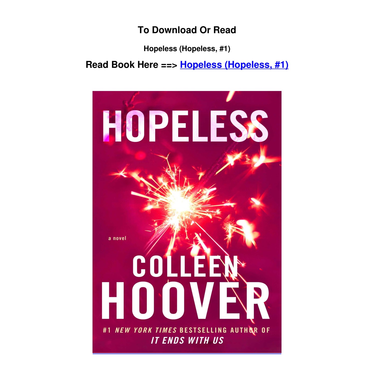 pdf download Hopeless Hopeless 1 By Colleen Hoover.pdf | DocDroid