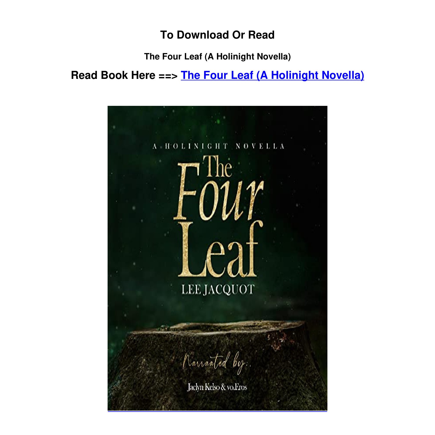epub Download The Four Leaf A Holinight Novella by Lee Jacquot.pdf | DocDroid
