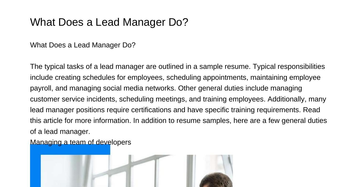What Does a Lead Manager Doypggu.pdf.pdf | DocDroid