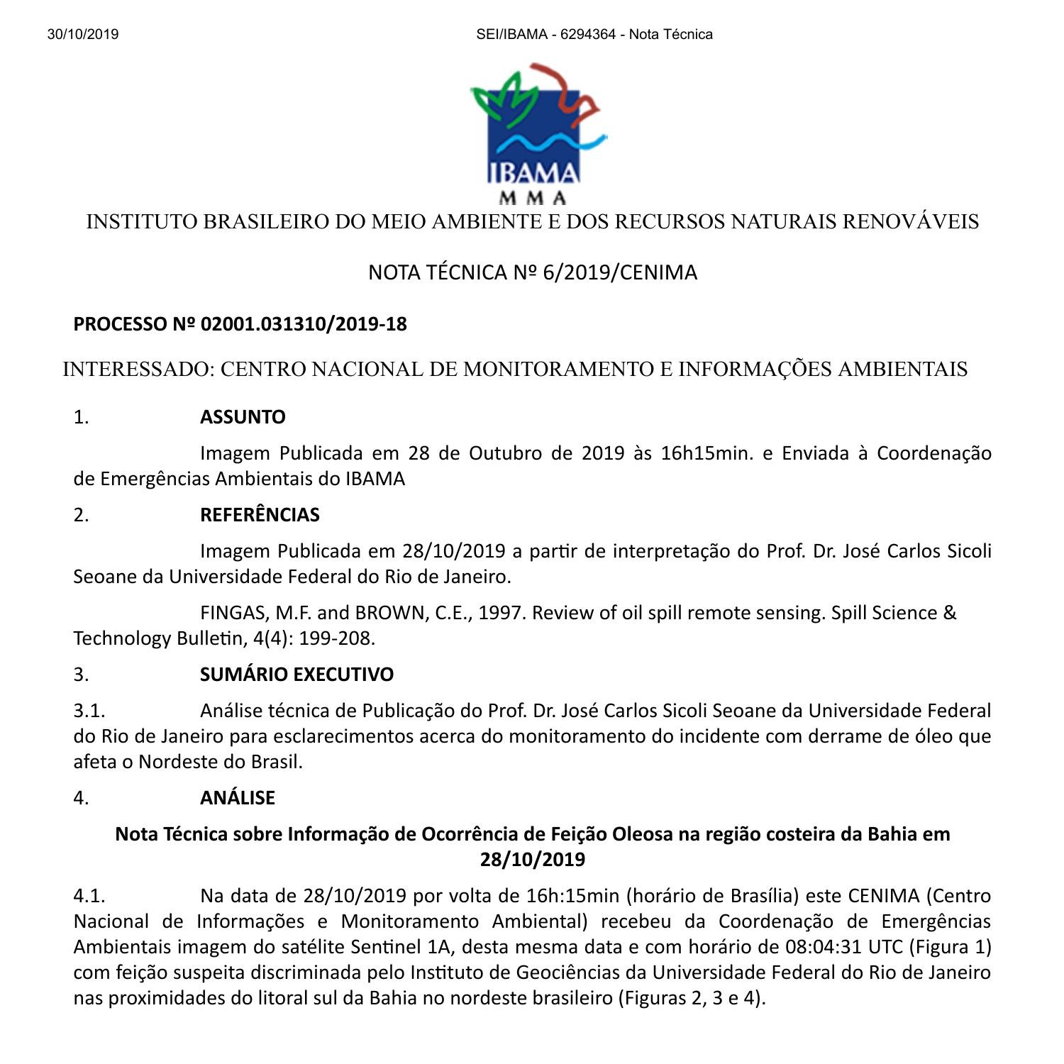 Nota Técnica do Ibama sobre mancha de óleo.pdf | DocDroid