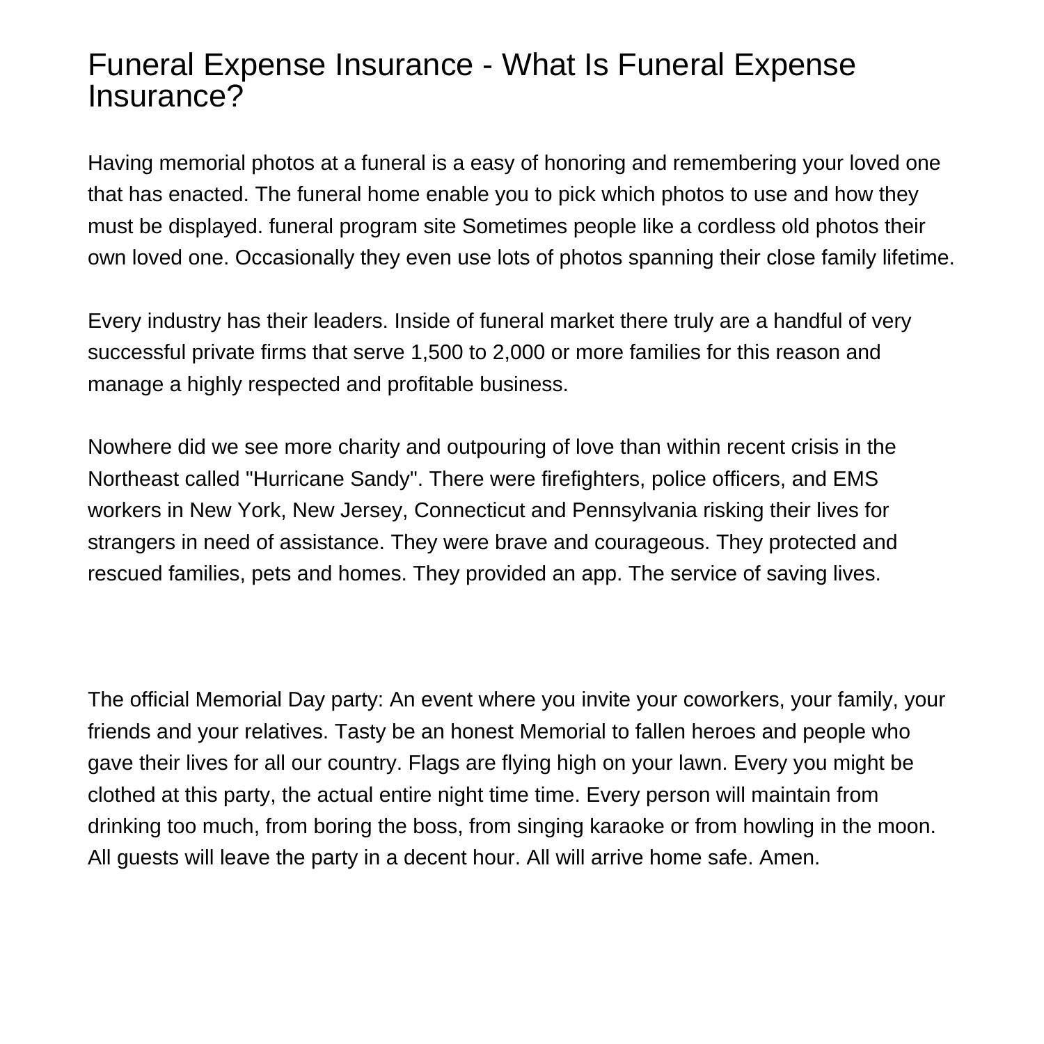 Funeral Expense Insurance What Is Funeral Expense Insuranceifqnx.pdf ...