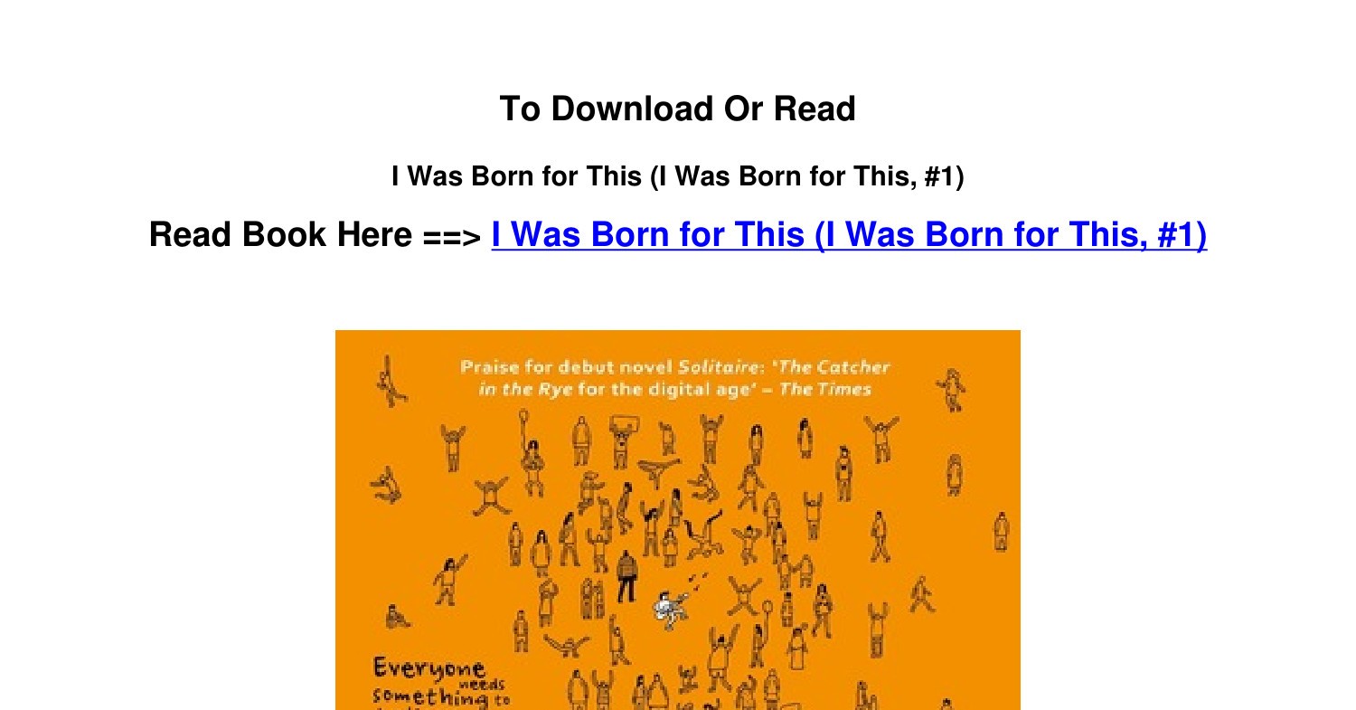 Download Epub I Was Born For This I Was Born For This 1 By Alice Oseman