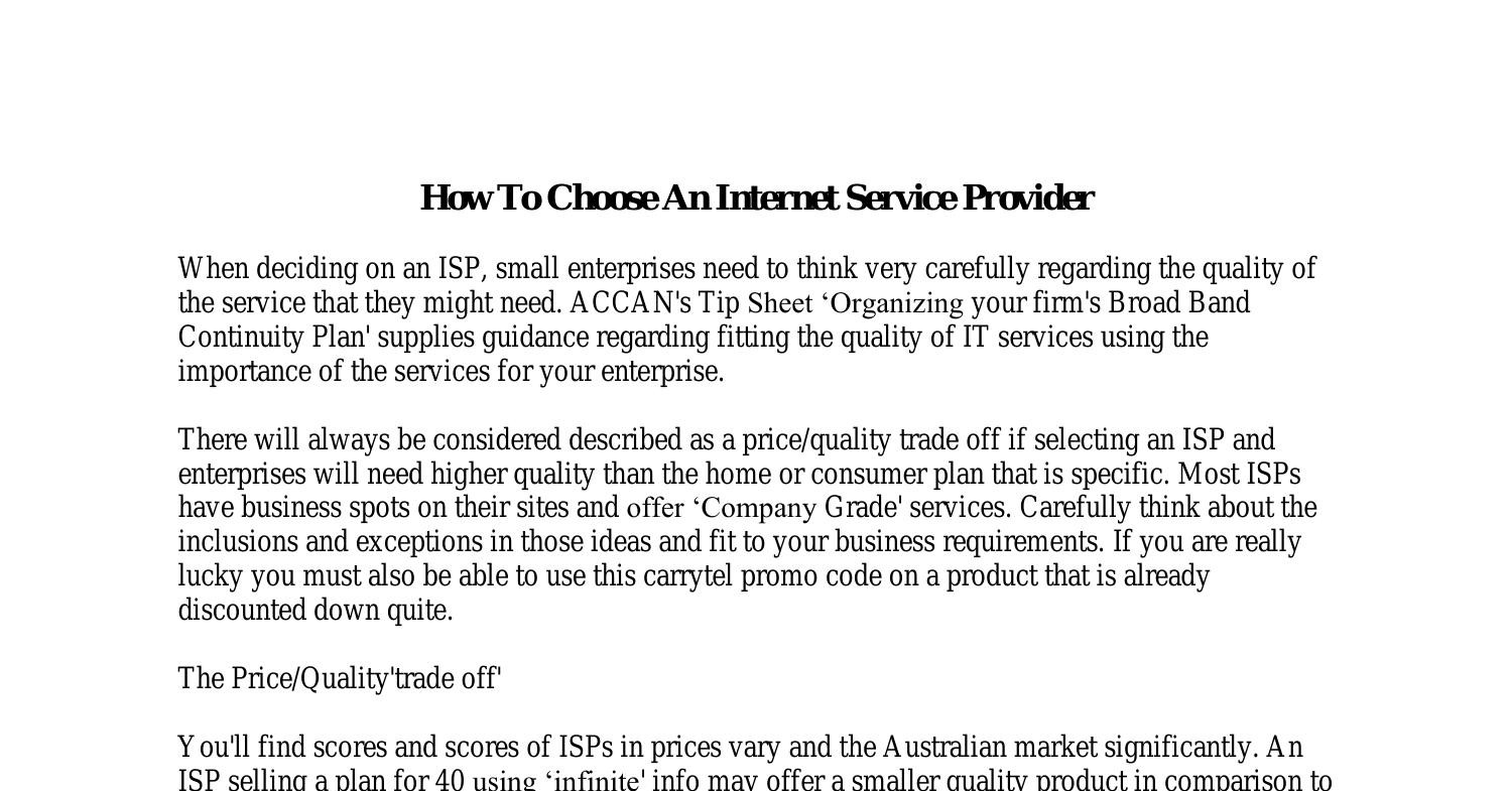 How To Choose An Internet Service Provider.pdf | DocDroid