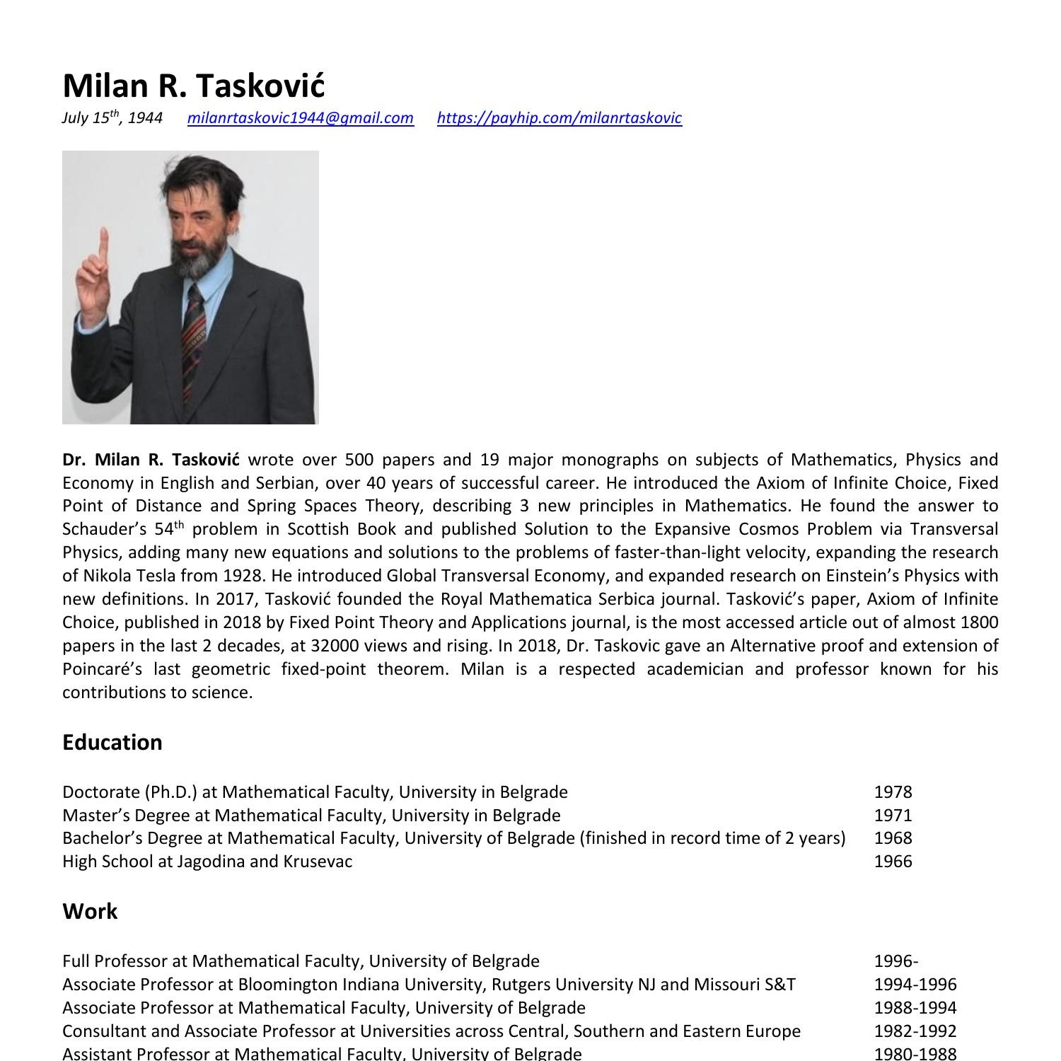 CV - Milan R Taskovic - 2022.pdf | DocDroid