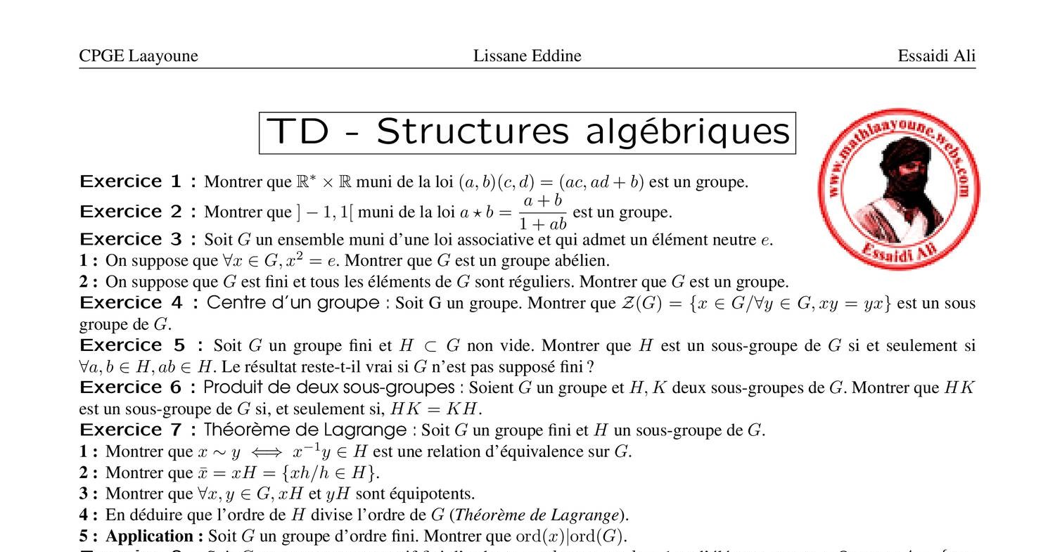 TD - Structures algébriques.pdf | DocDroid