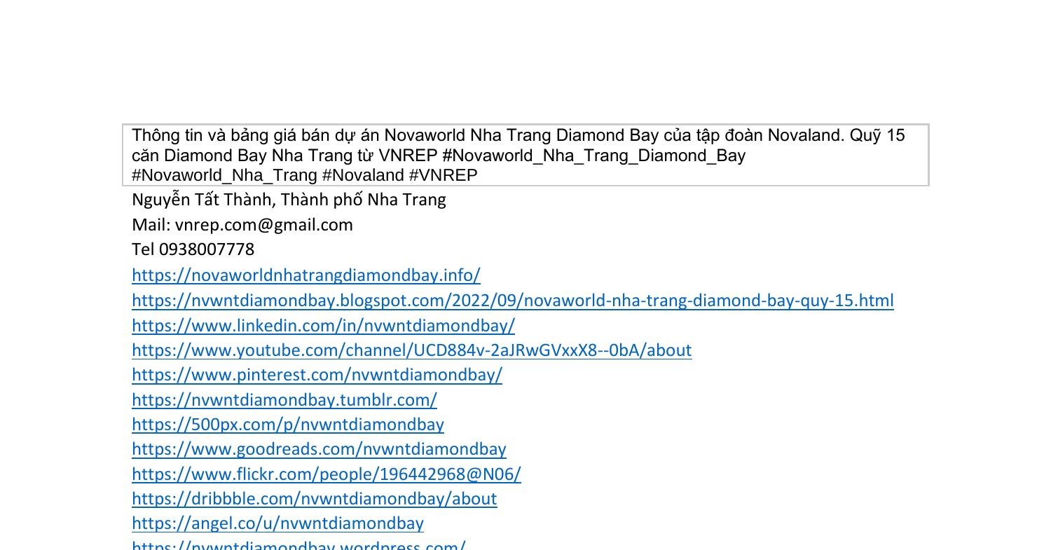 Novaworld Nha Trang Diamond Bay.docx | DocDroid