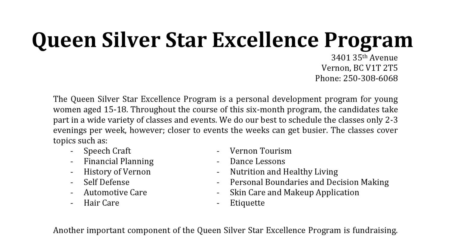 Queen Silver Star Excellence Program Application (02062275xB91A7).pdf ...