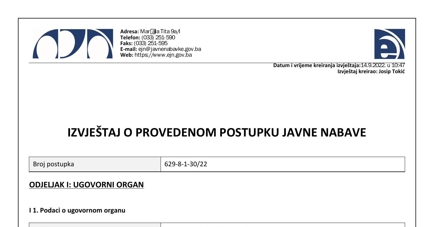 IZVJEŠTAJ O PROVEDENOM POSTUPKU JAVNE NABAVE - ZRAČNI KOMPRESOR.pdf | DocDroid
