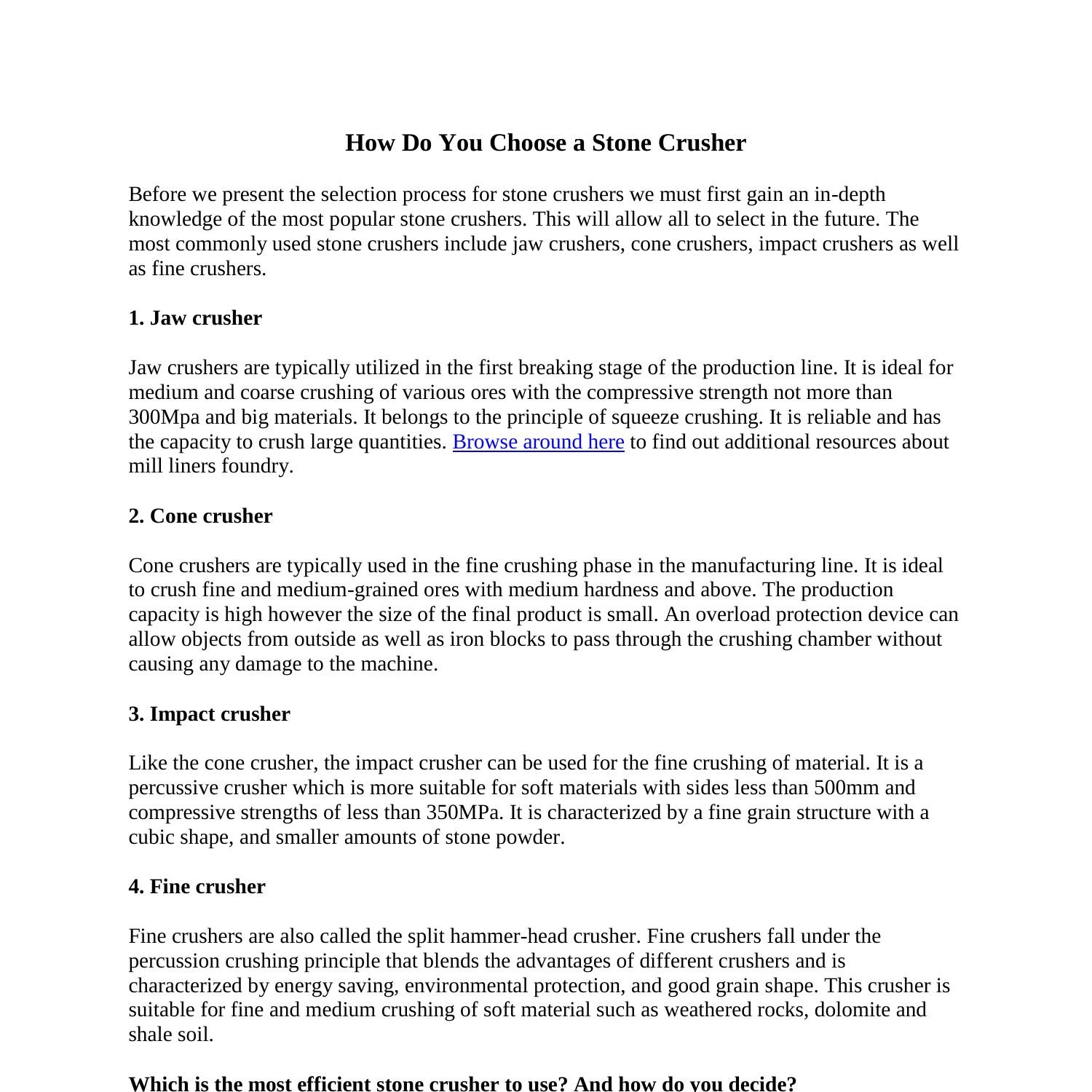 How Do You Choose a Stone Crusher.pdf | DocDroid