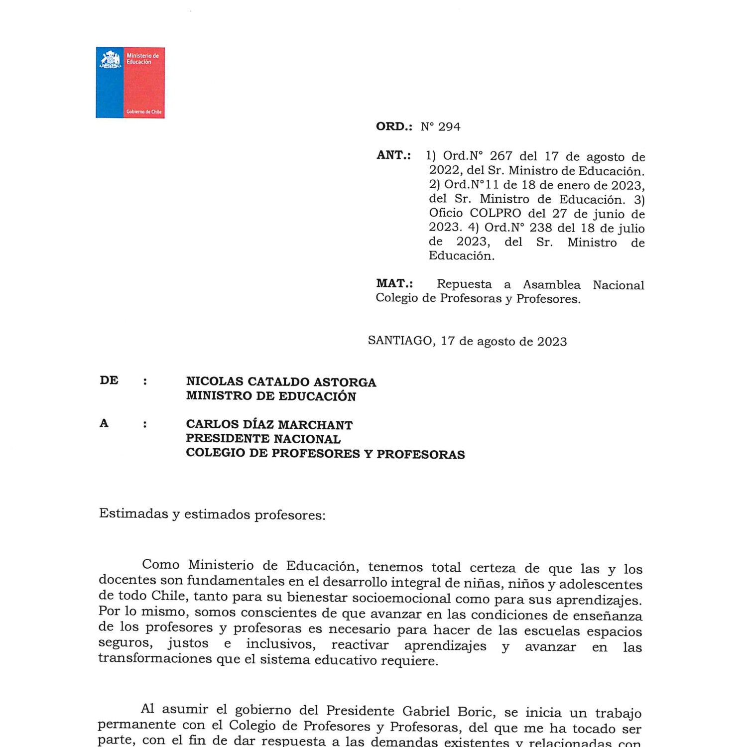 Oficio-respuesta-Colegio-Profesoras-y-Profesores-agosto-2023.pdf | DocDroid