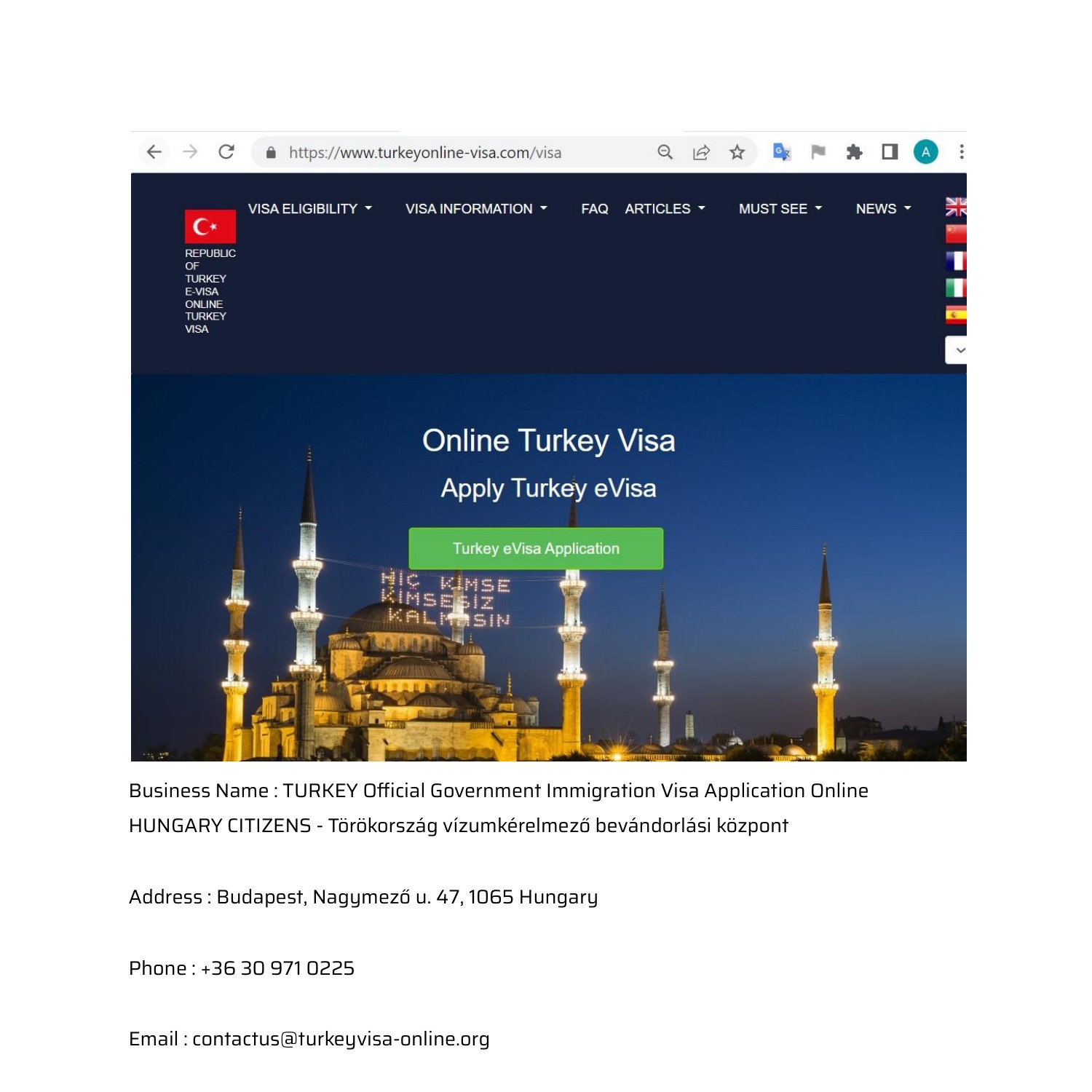TURKEY Official Government Immigration Visa Application Online HUNGARY ...