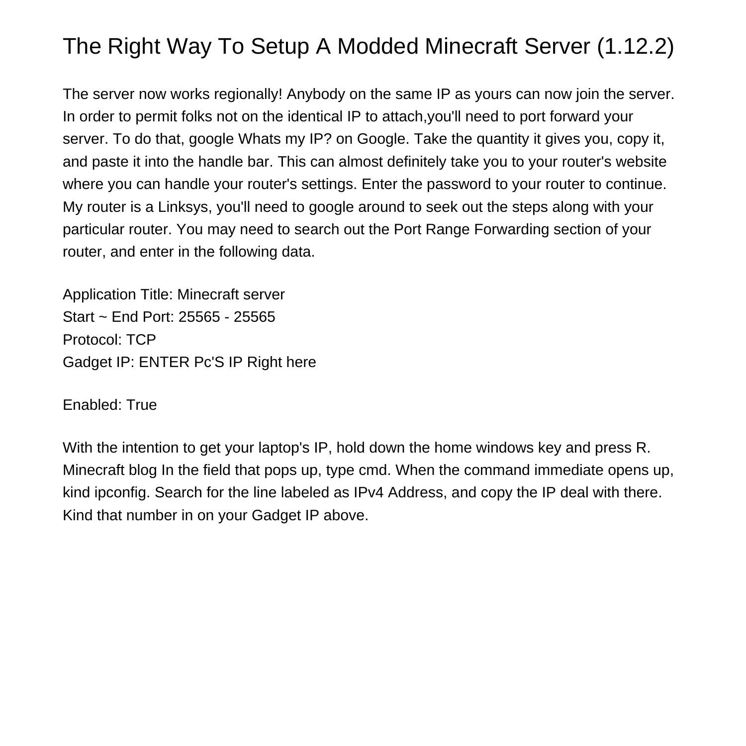 How One Can Setup A Modded Minecraft Server 1122httyb.pdf.pdf | DocDroid