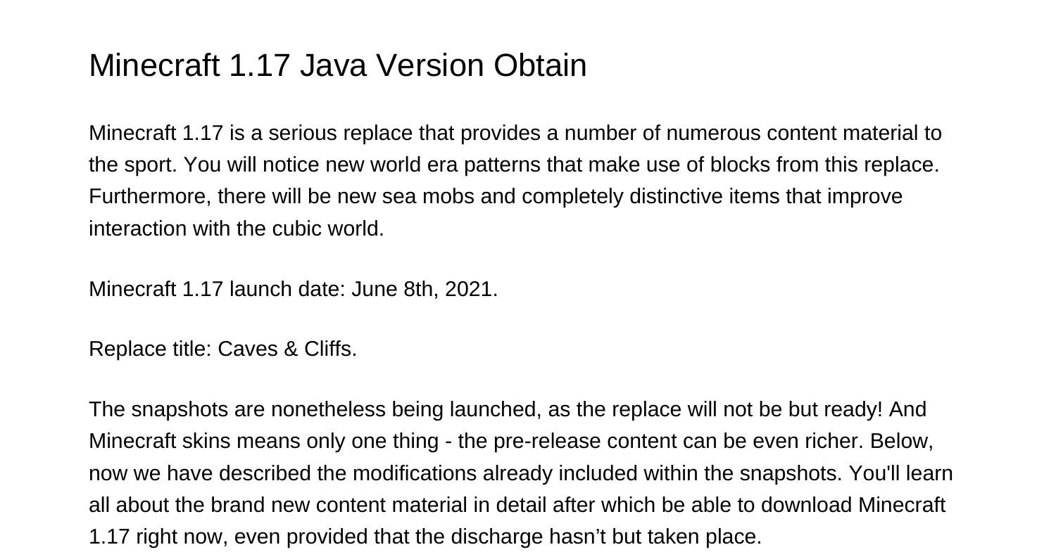 Minecraft 117 Java Edition Downloadeezcr.pdf.pdf | DocDroid