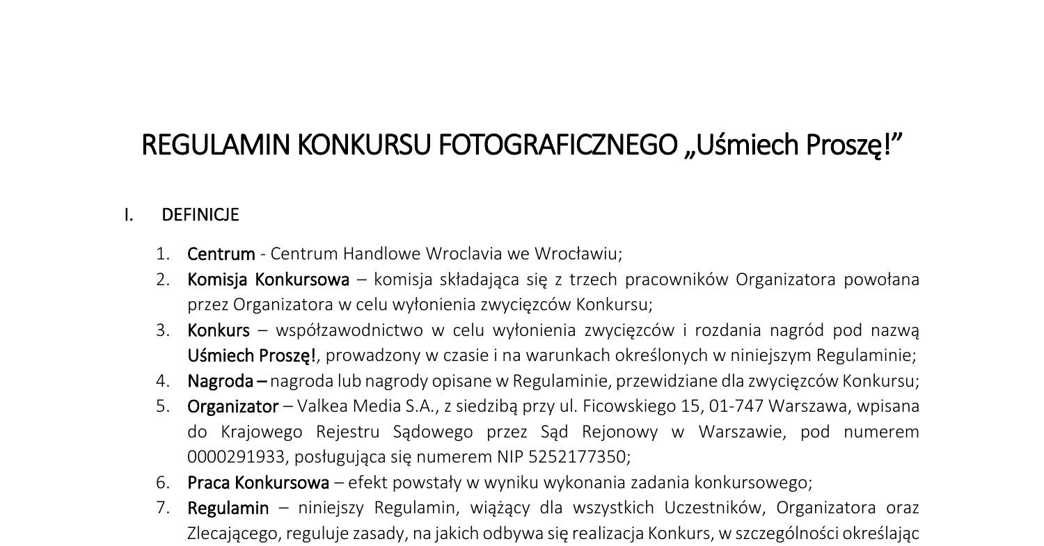 regulamin_konkurs FB_Uśmiech Proszę!.docx | DocDroid