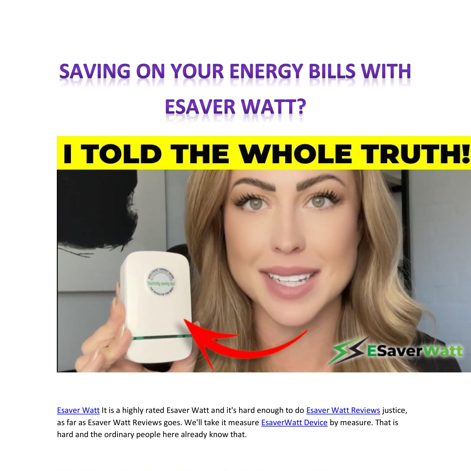 Saving on Your Energy Bills with Esaver Watt.pdf | DocDroid