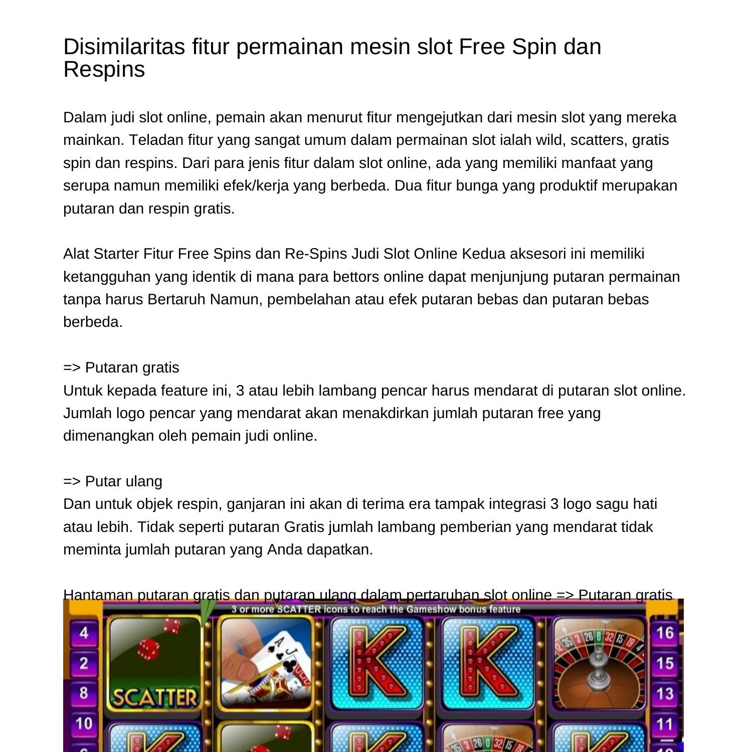 Ragam feature permainan mesin slot Gratis Spin dan Respinsewnbd.pdf.pdf ...