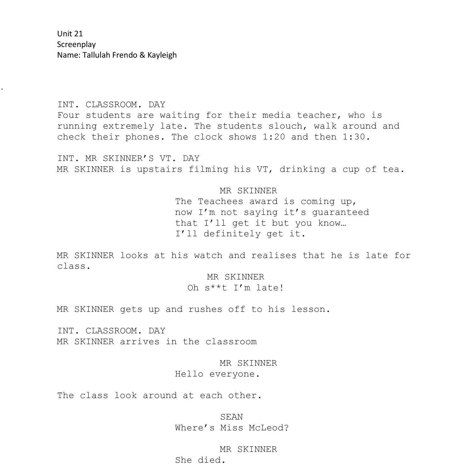 mockumentary screenplay tk.docx | DocDroid