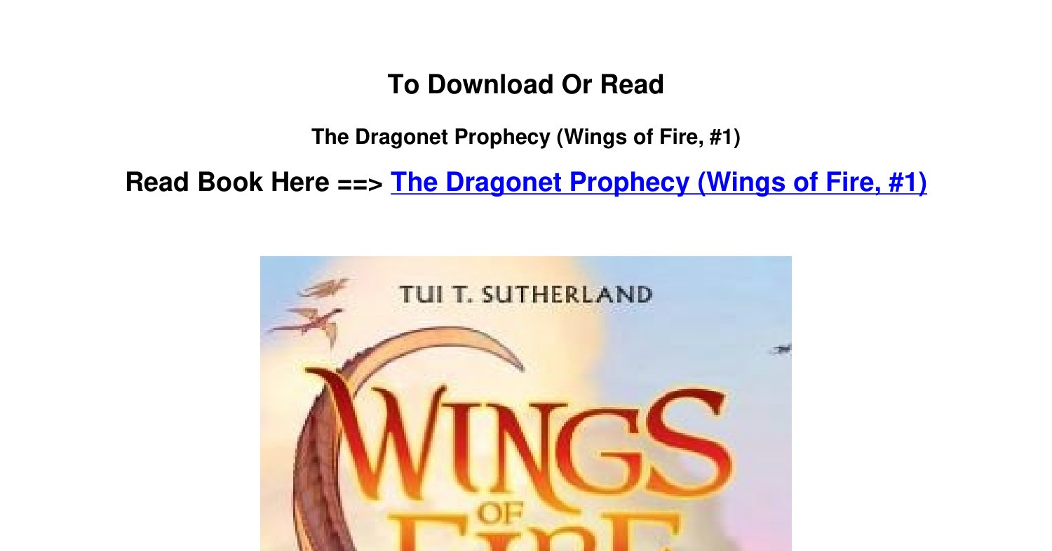 epub Download The Dragonet Prophecy Wings of Fire 1 by Tui T Sutherland ...