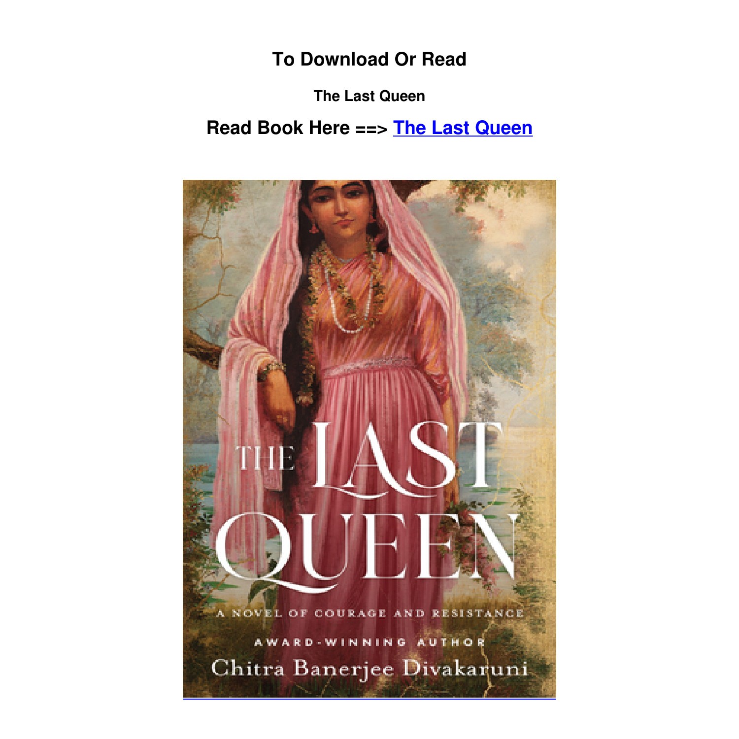 PDF Download The Last Queen By Chitra Banerjee Divakaruni.pdf | DocDroid