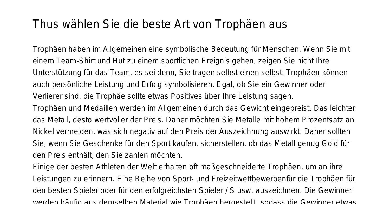 So wählen Sie die beste Art von Trophäen ausrfzit.pdf.pdf | DocDroid So wählen Sie die beste Art von Trophäen ausrfzit.pdf.pdf | DocDroid