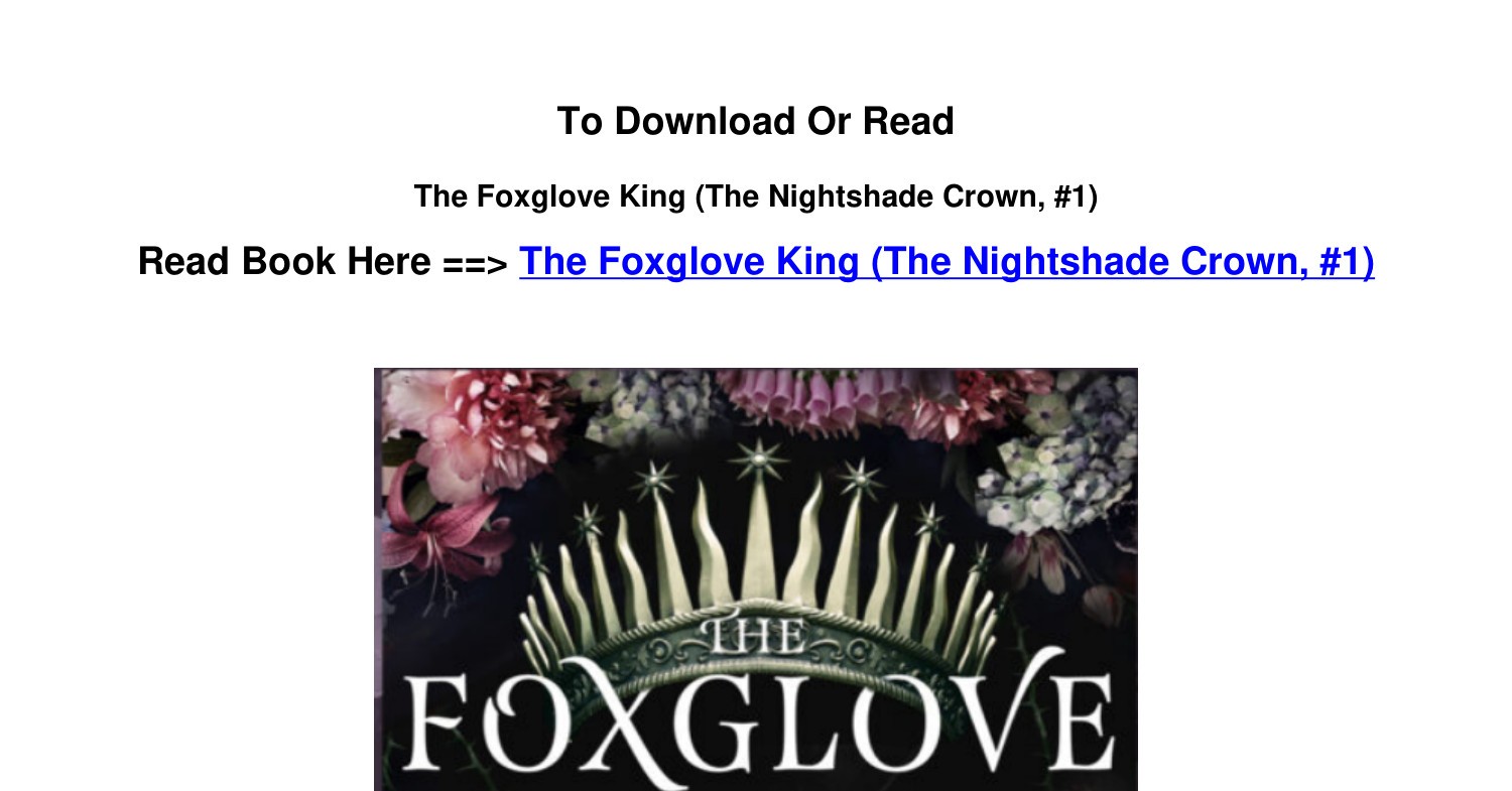 download EPUB The Foxglove King The Nightshade Crown 1 by Hannah F Whitten.pdf | DocDroid